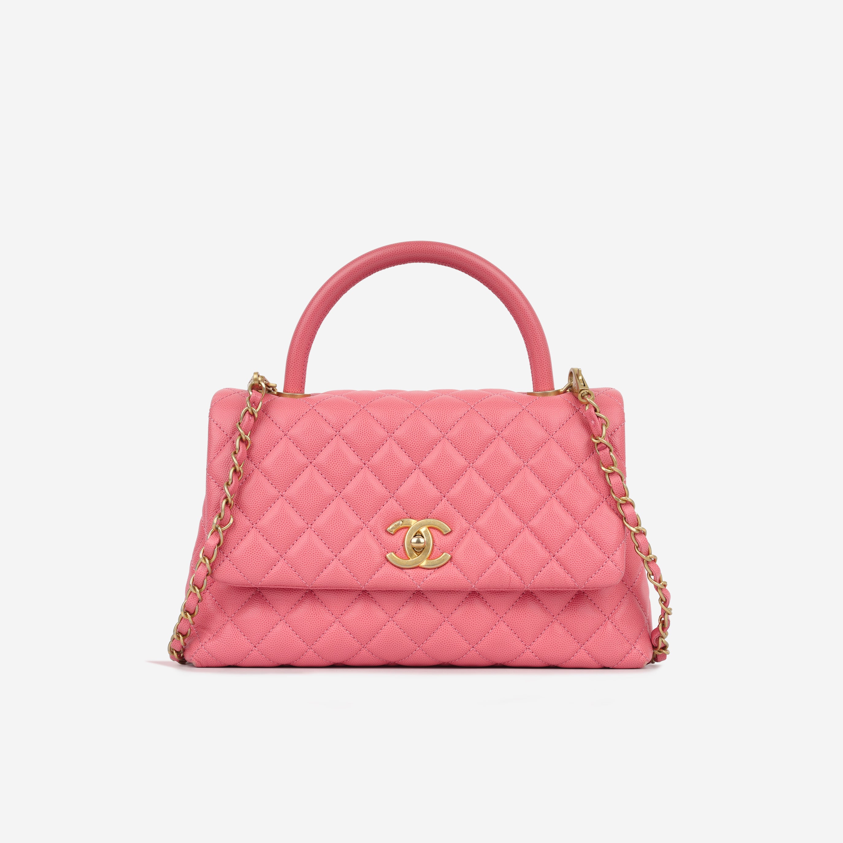 Chanel - Coco Top Handle - Medium - Pink Caviar GHW - 2019 - Great Condition – Bagista