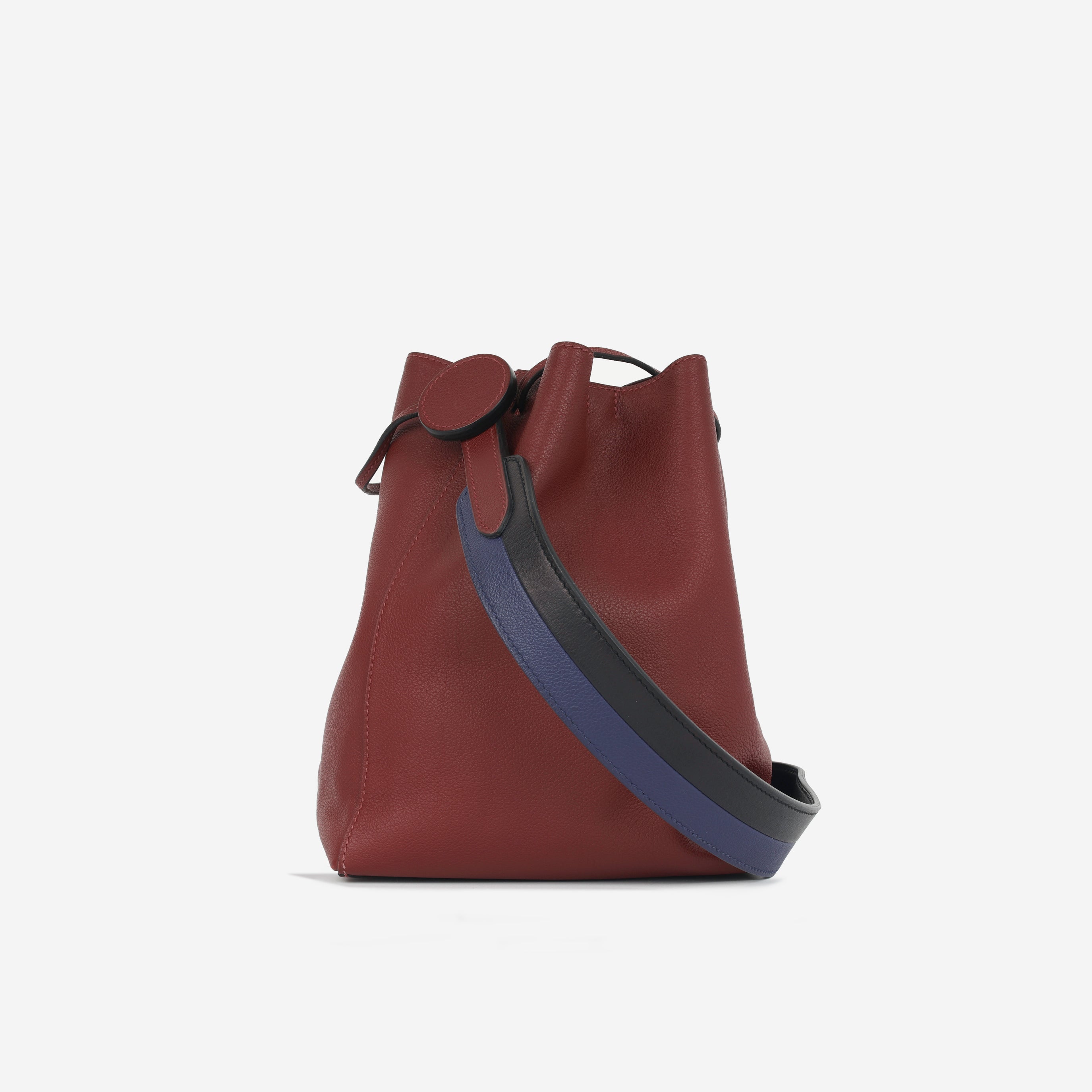 Hermès - Licol 17 - Rouge H / Bleu Encre / Bleu Indigo Evercolor PHW - 2019 - Pre-loved – Bagista