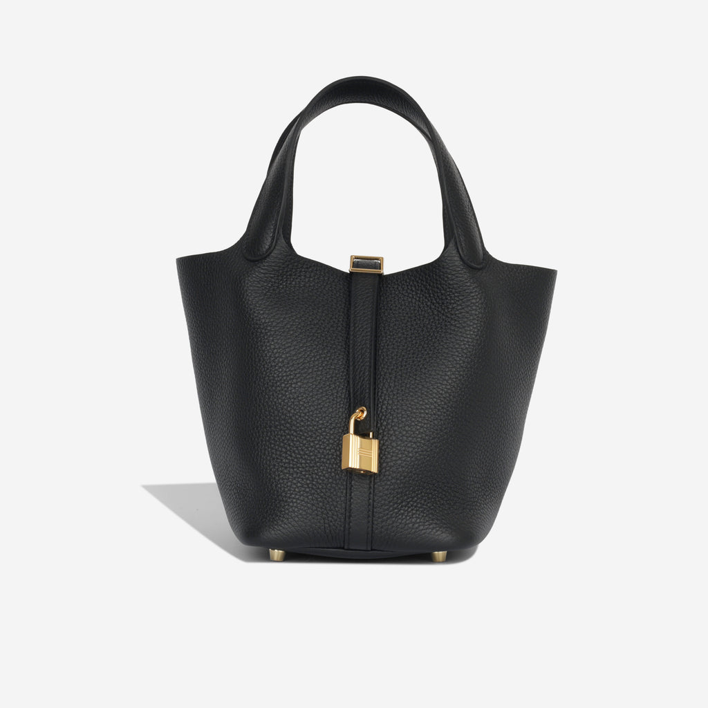Hermès - Picotin 18 - Noir Clemence GHW - Brand New | Bagista