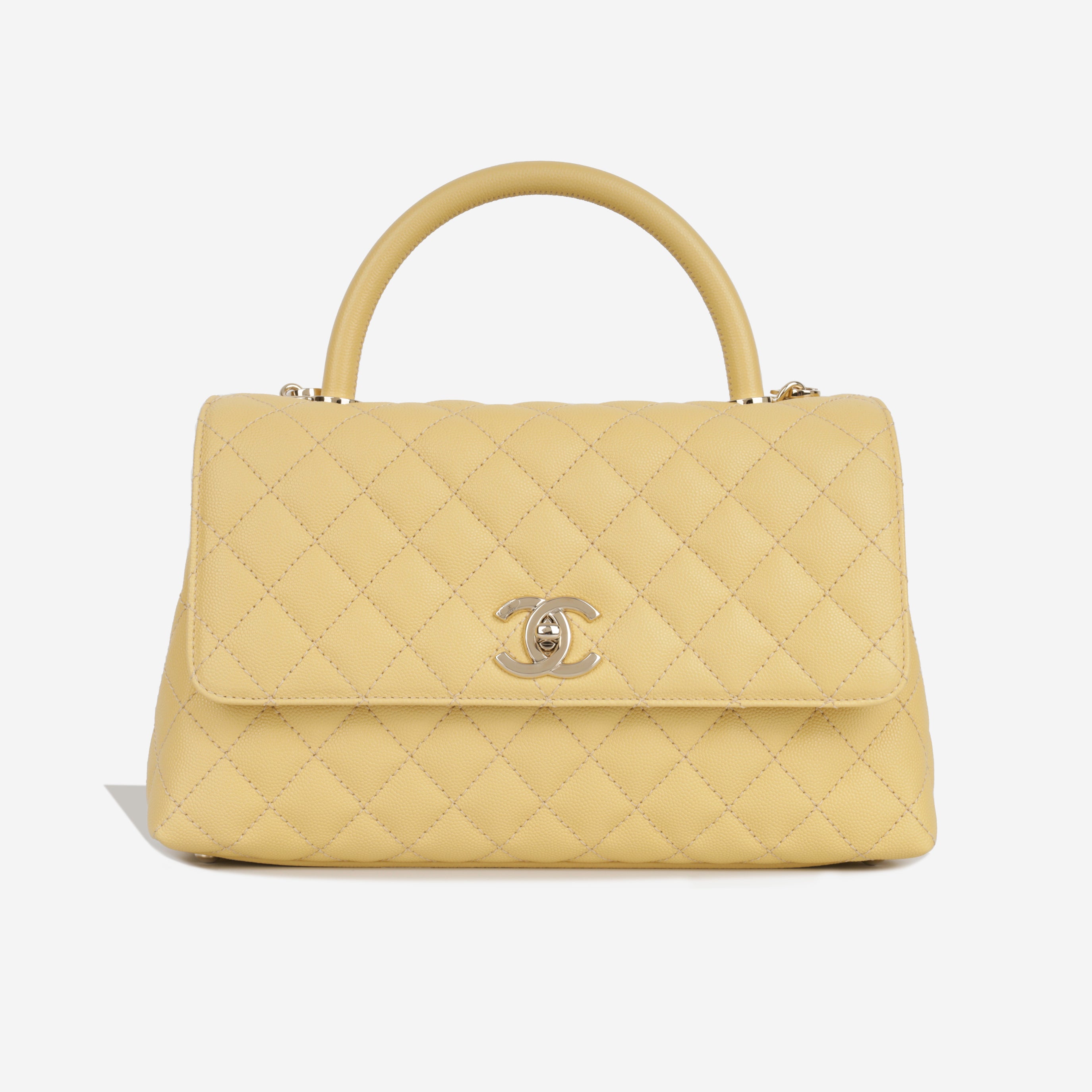 Chanel - Coco Top Handle - Medium - Yellow Caviar CGHW - Immaculate ...