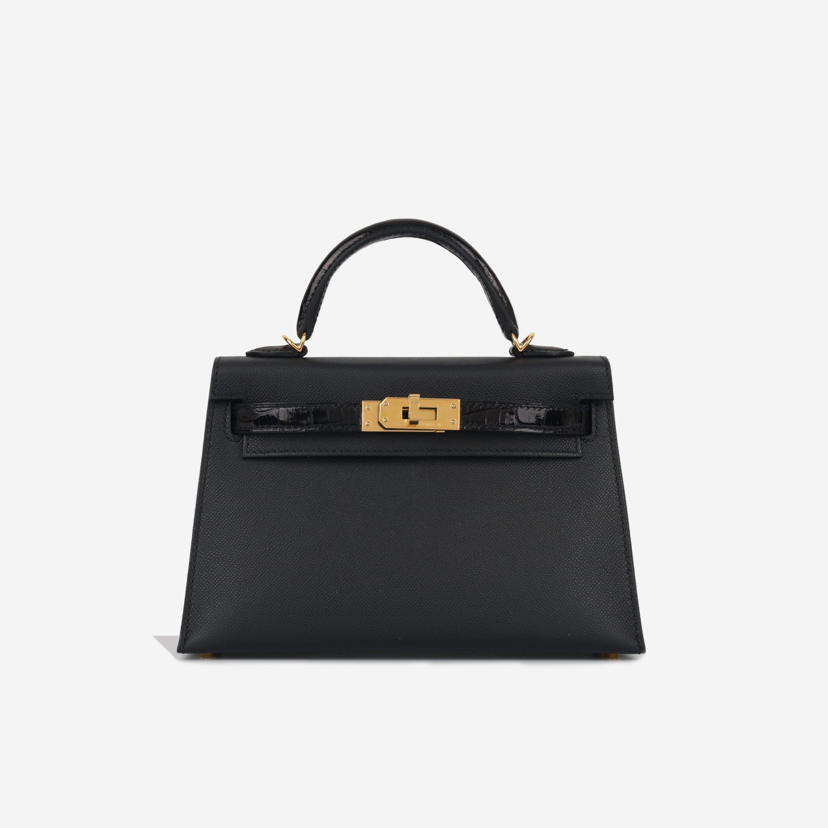 Hermès - Mini Kelly Touch - Noir Veau Madame / Shiny Alligator - GHW ...