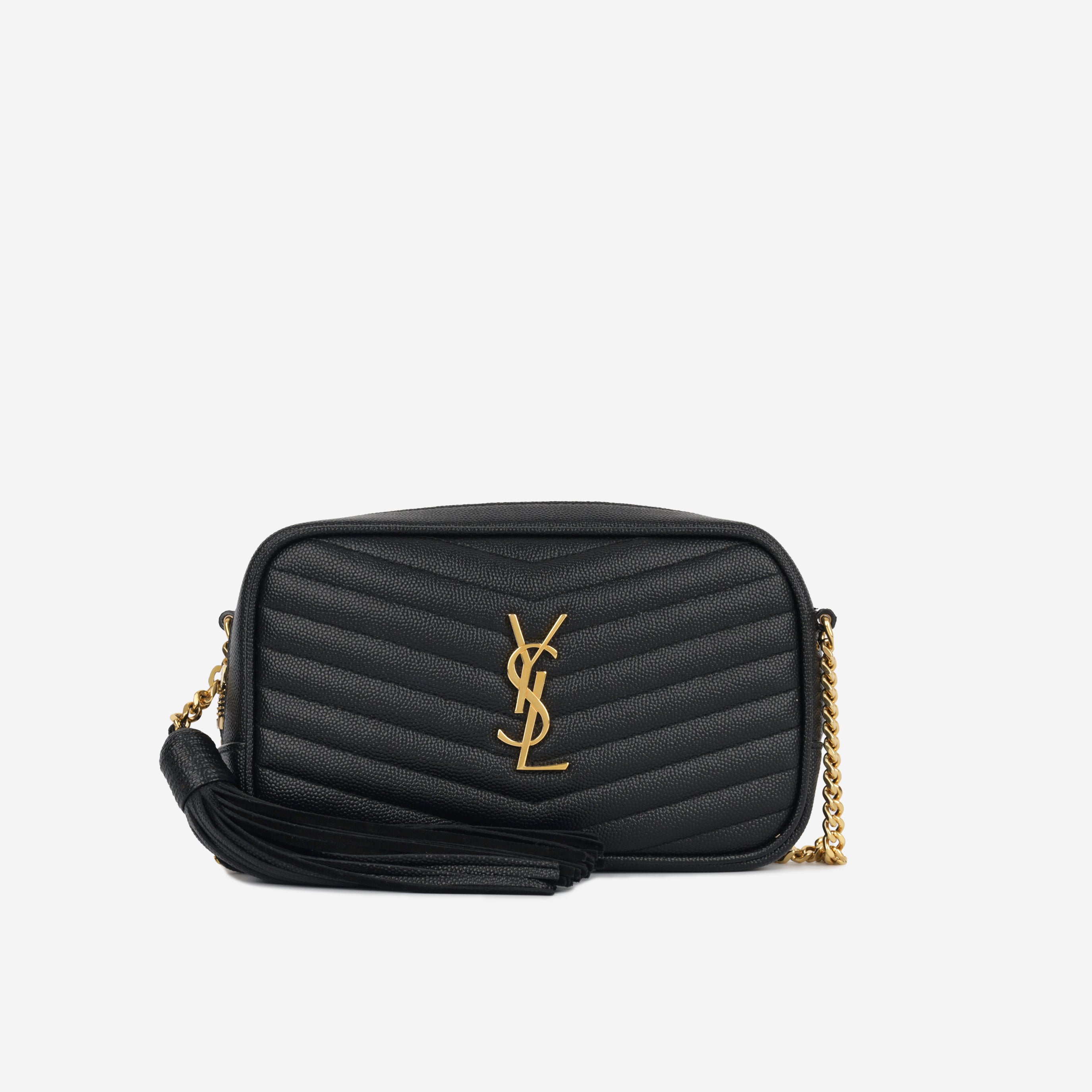 Saint Laurent - Mini Lou Camera Bag - Black Grained GHW - Very Good ...