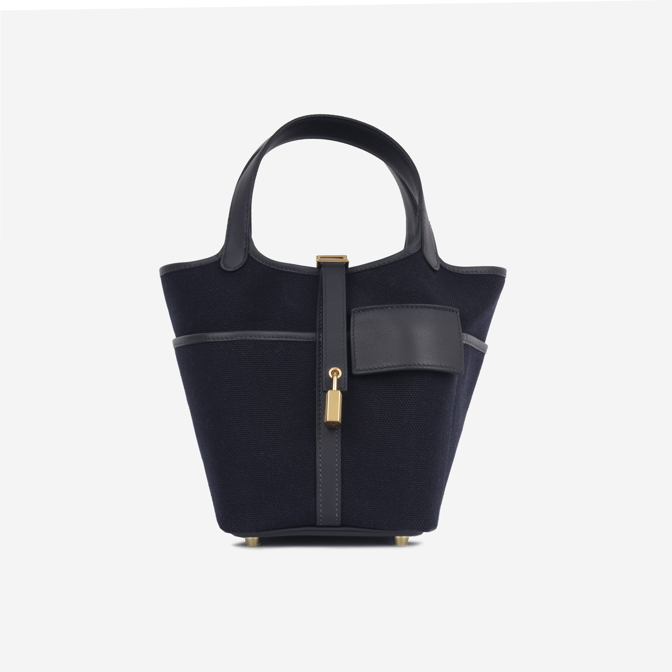 Hermès - Picotin 18 Cargo - Bleu Marine Canvas / Caban Swift GHW - Pre ...