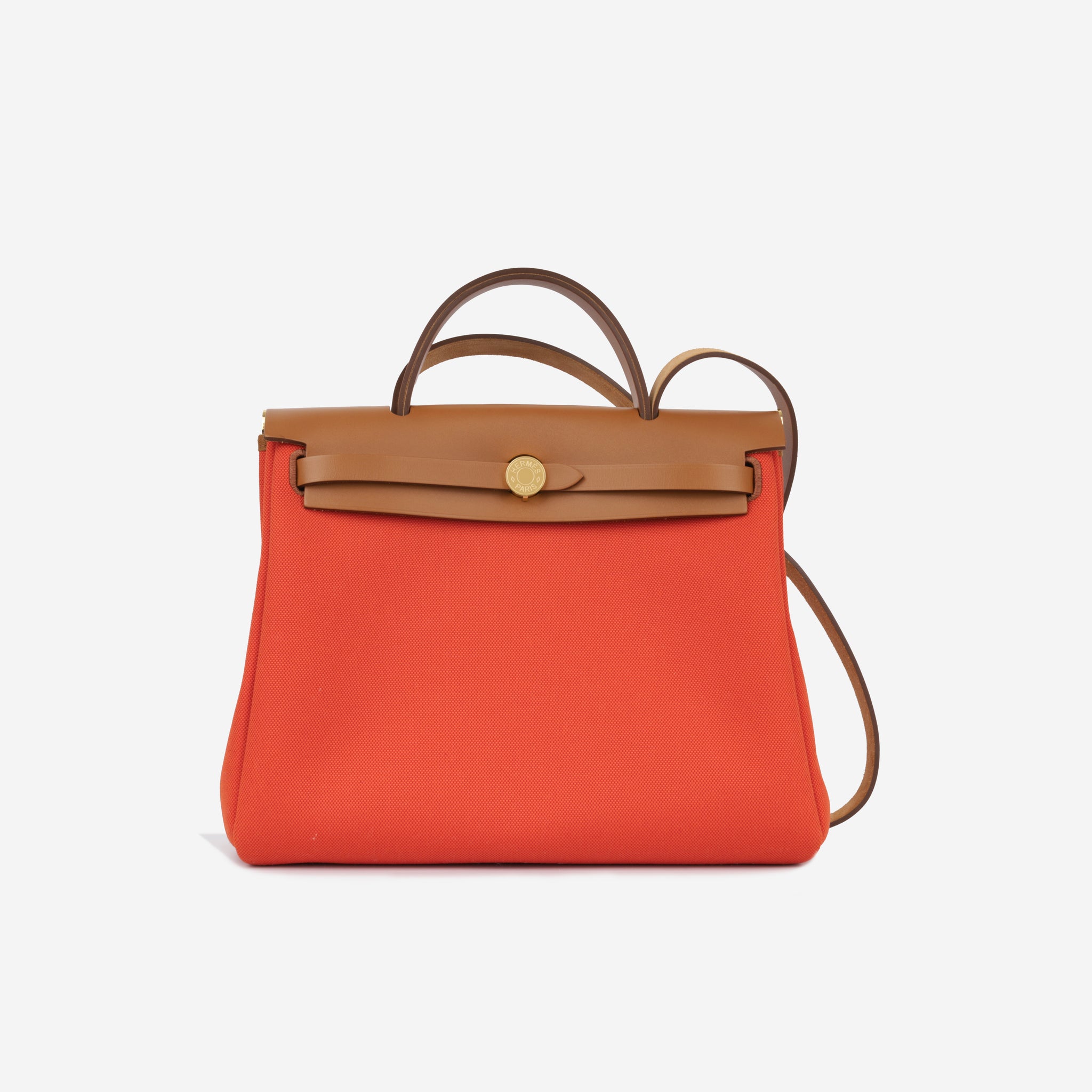 Hermès Herbag 31 Orange Mecano / Fauve Hunter GHW | Bagista