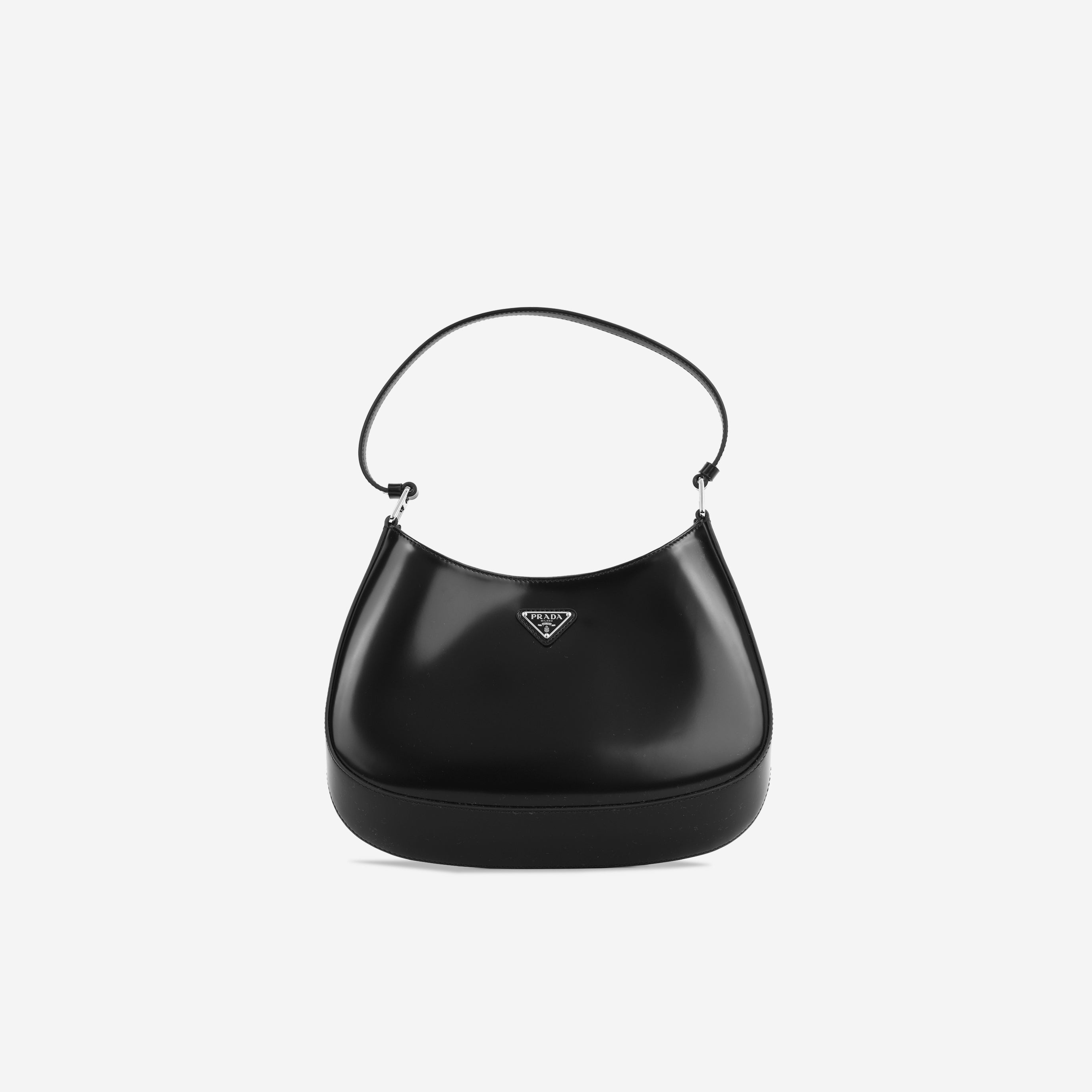 Prada - Cleo Brushed Shoulder Bag - Black Brushed Calfskin SHW - Immaculate – Bagista