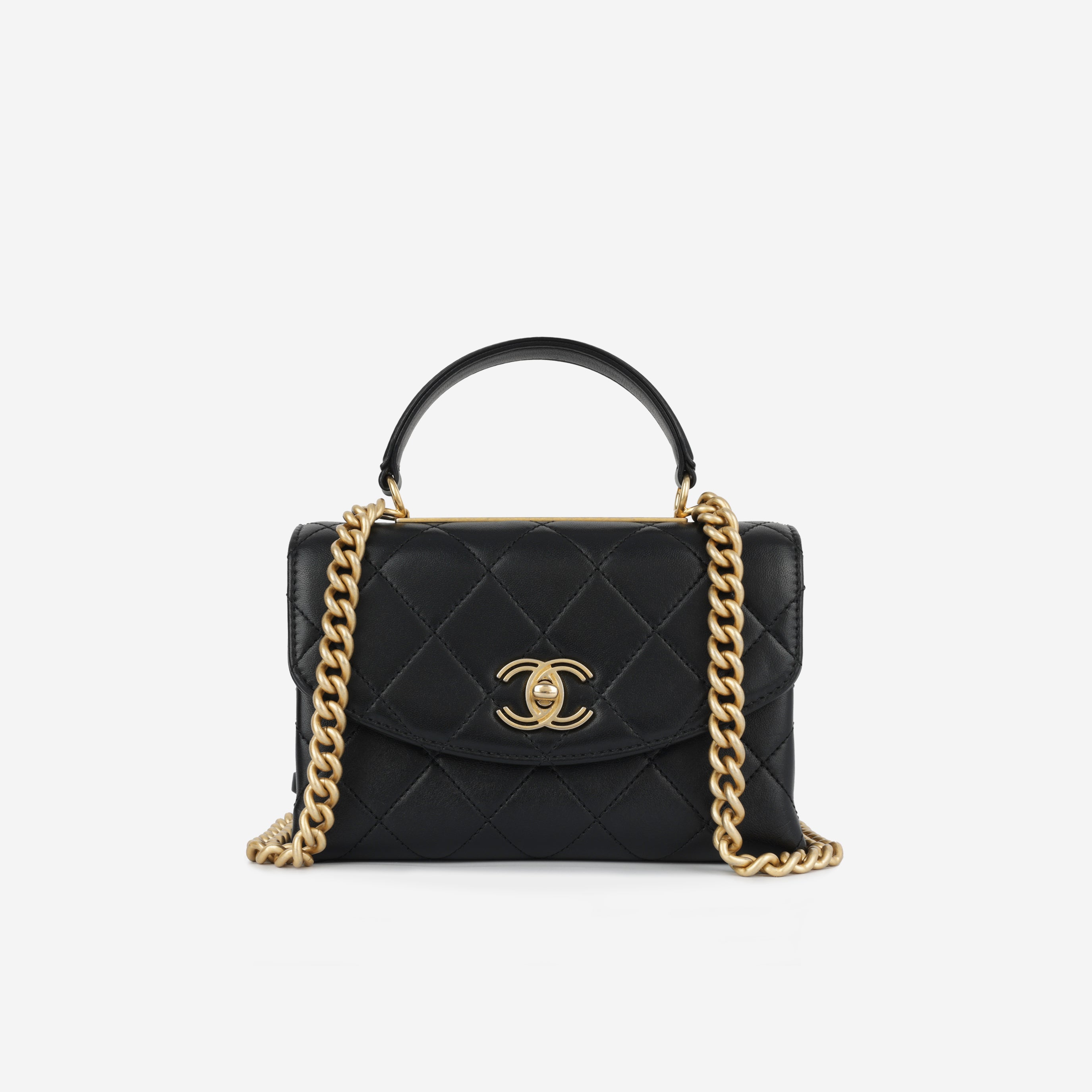 Chanel Small Trendy Spirit Top Handle - Black Lambskin GHW – Bagista