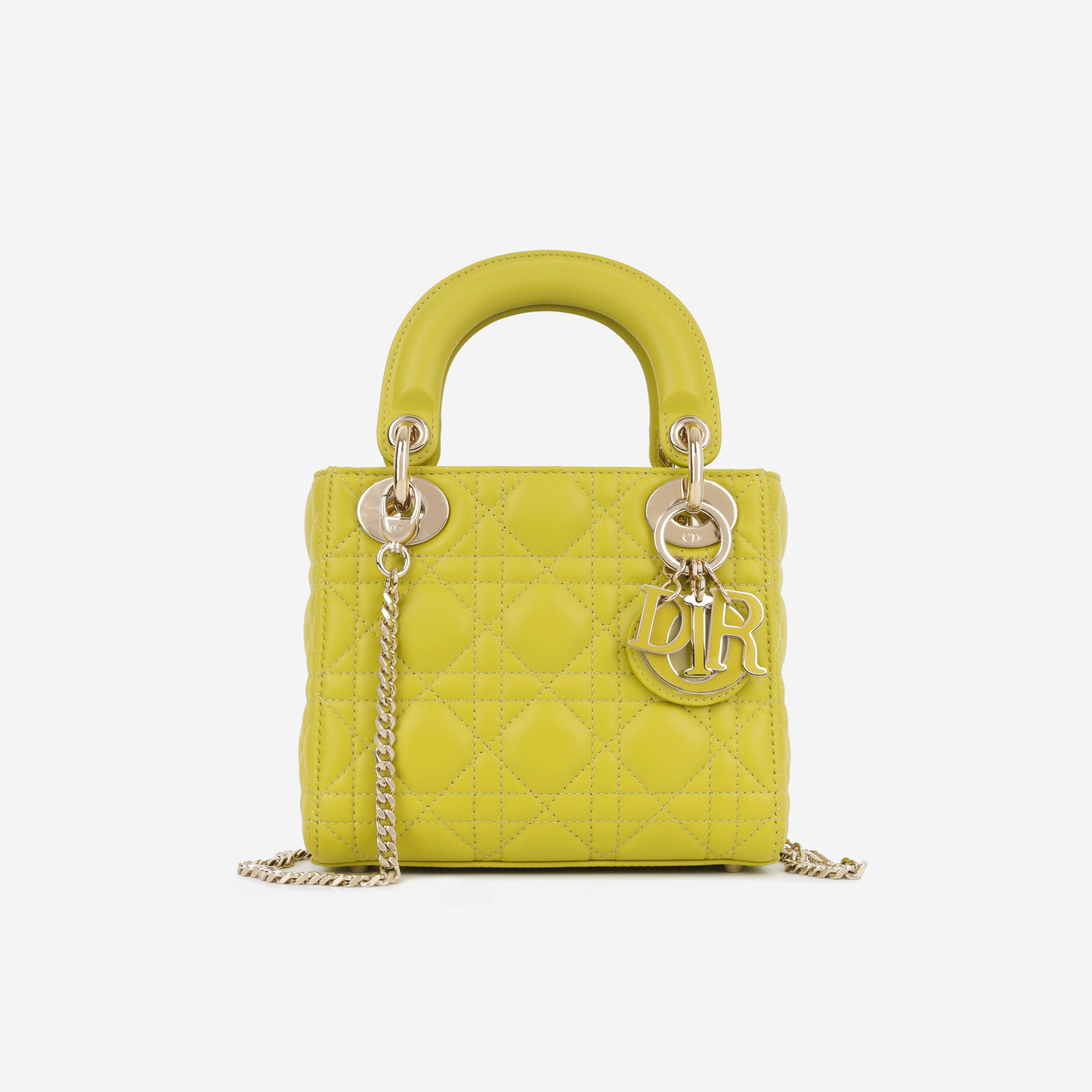 Dior - Mini Lady Dior - Lime Green Lambskin CGHW - 2021 - Excellent ...