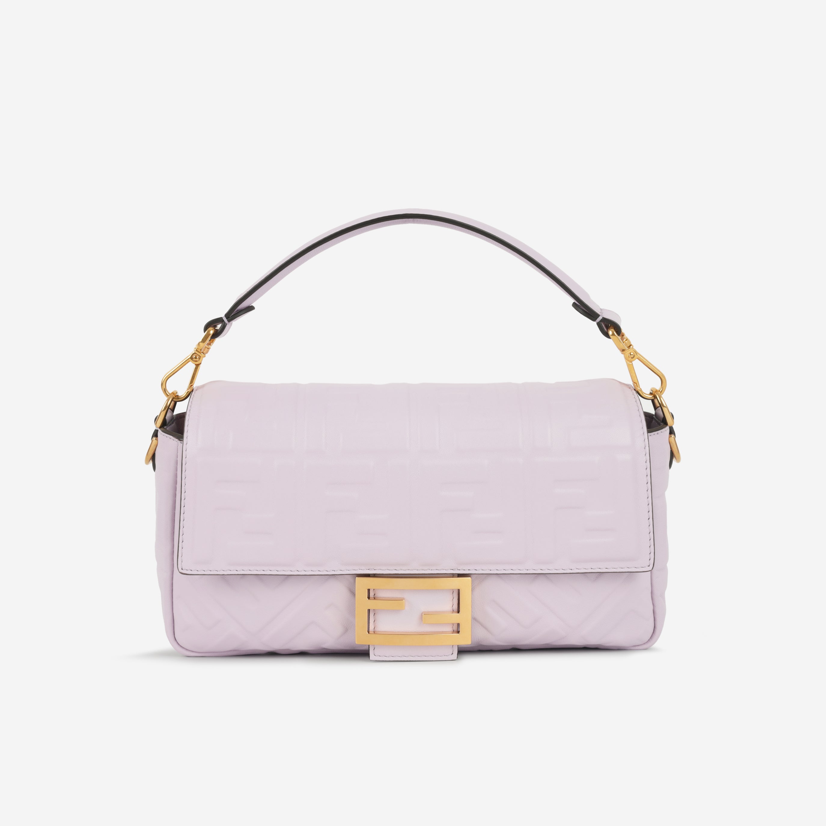 Fendi - Medium Baguette - Lilac Zucca Nappa GHW - Pre-Loved – Bagista