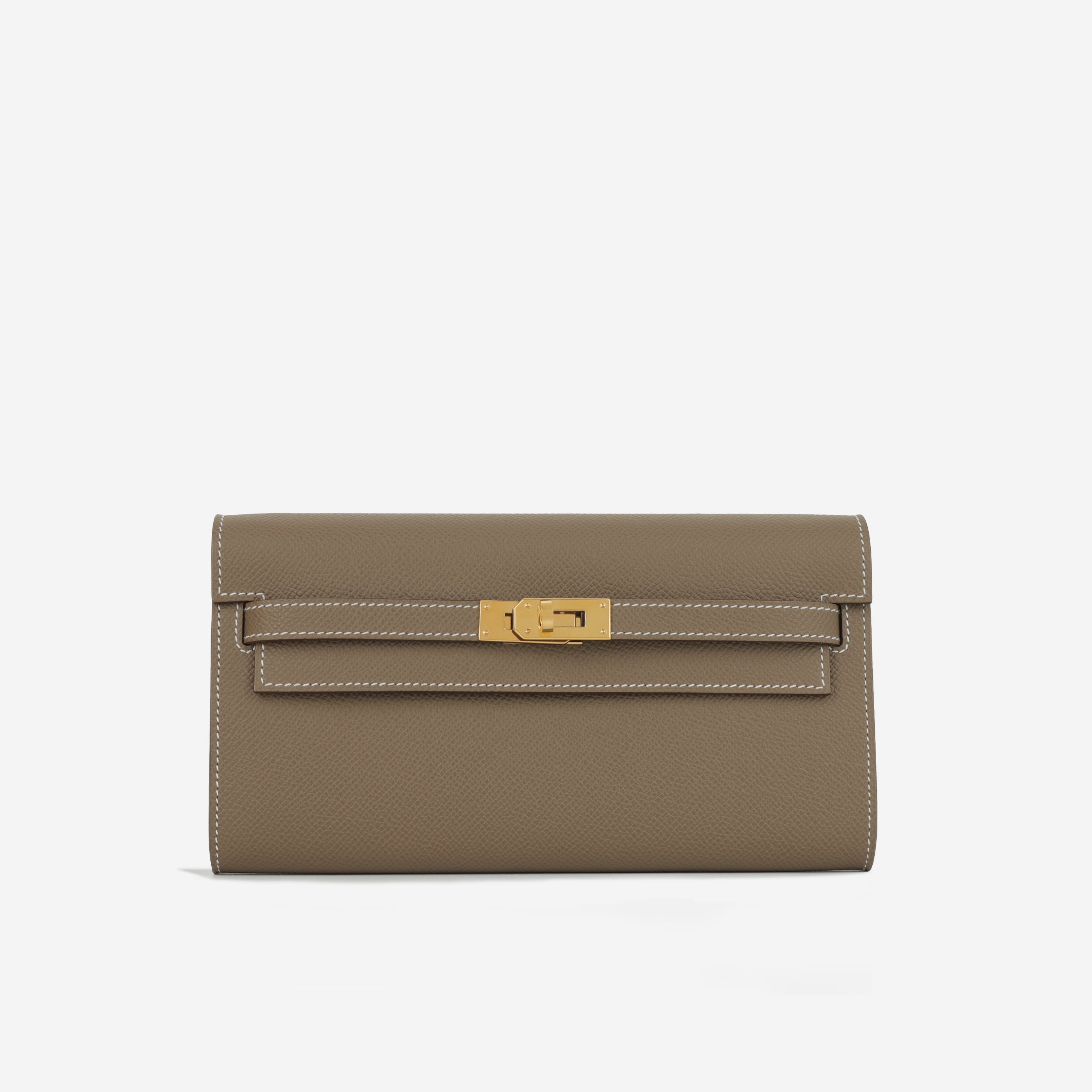 Hermès - Kelly To Go Wallet - Etoupe Epsom GHW - 2024 - Pre-Loved – Bagista
