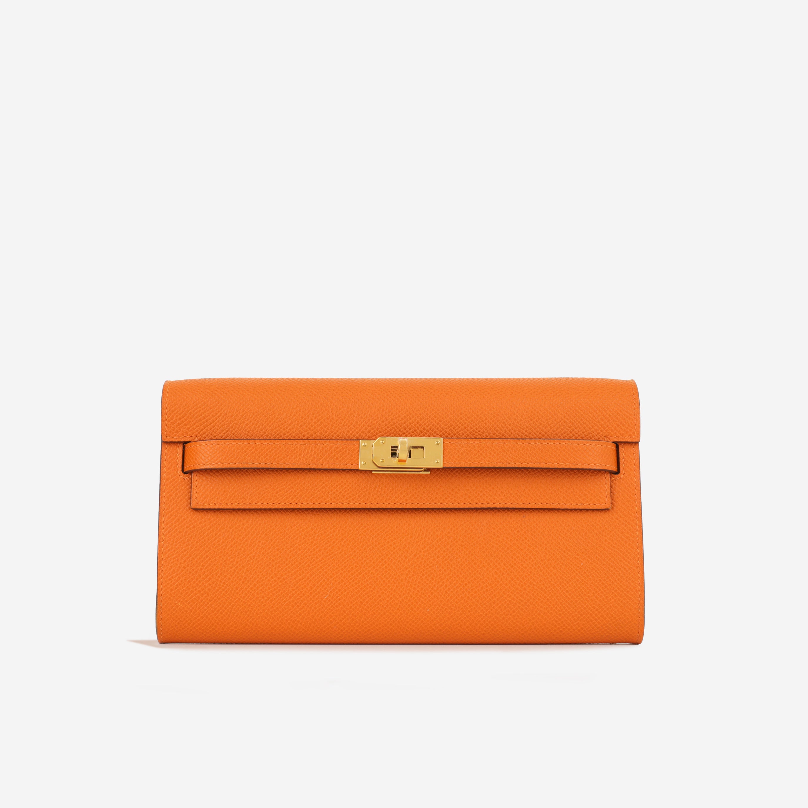 Hermès - Kelly To Go Wallet - Orange Epsom GHW - 2024 - Pre-Loved – Bagista