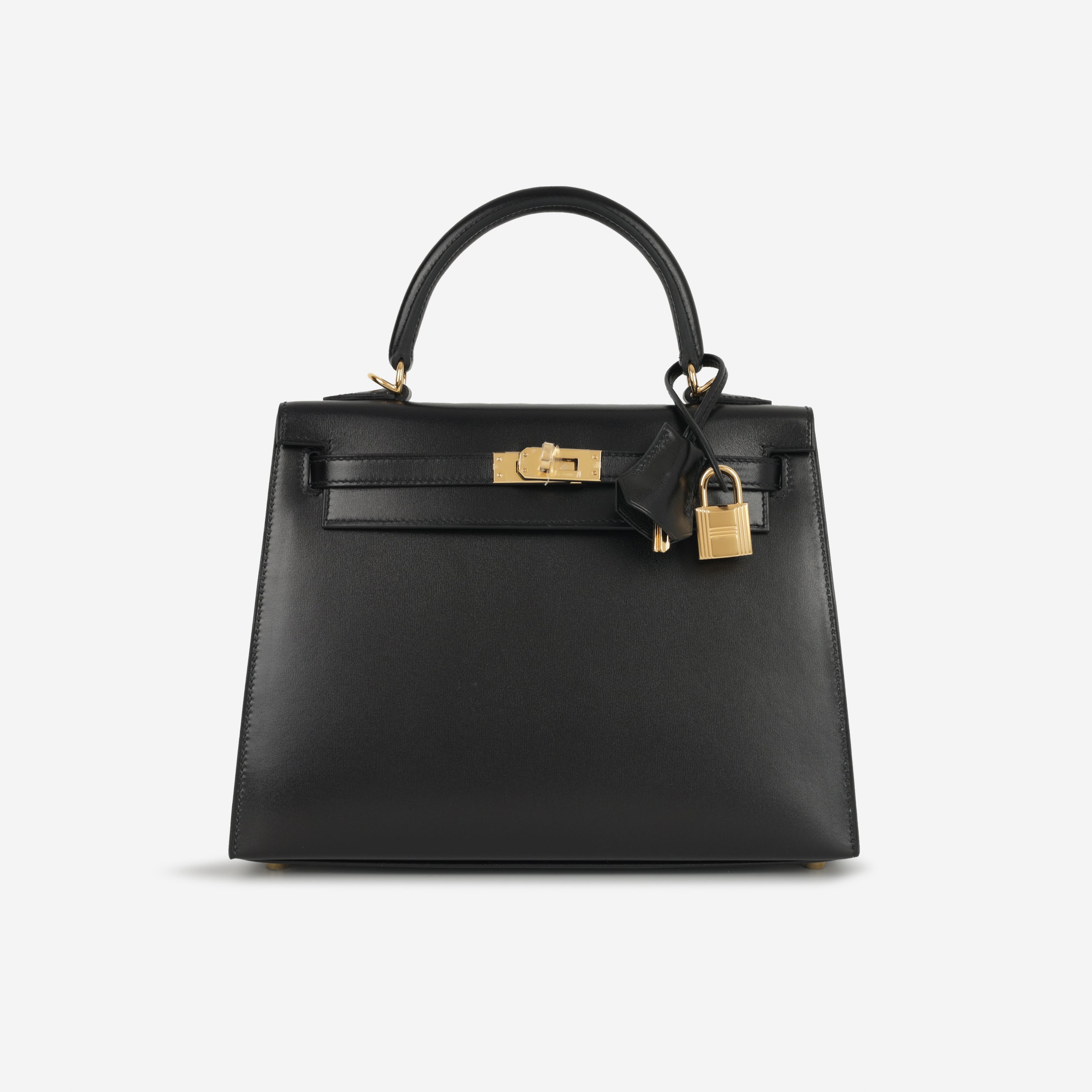 Hermès Kelly 25 Black Box Calf – Gold Hardware | Bagista London