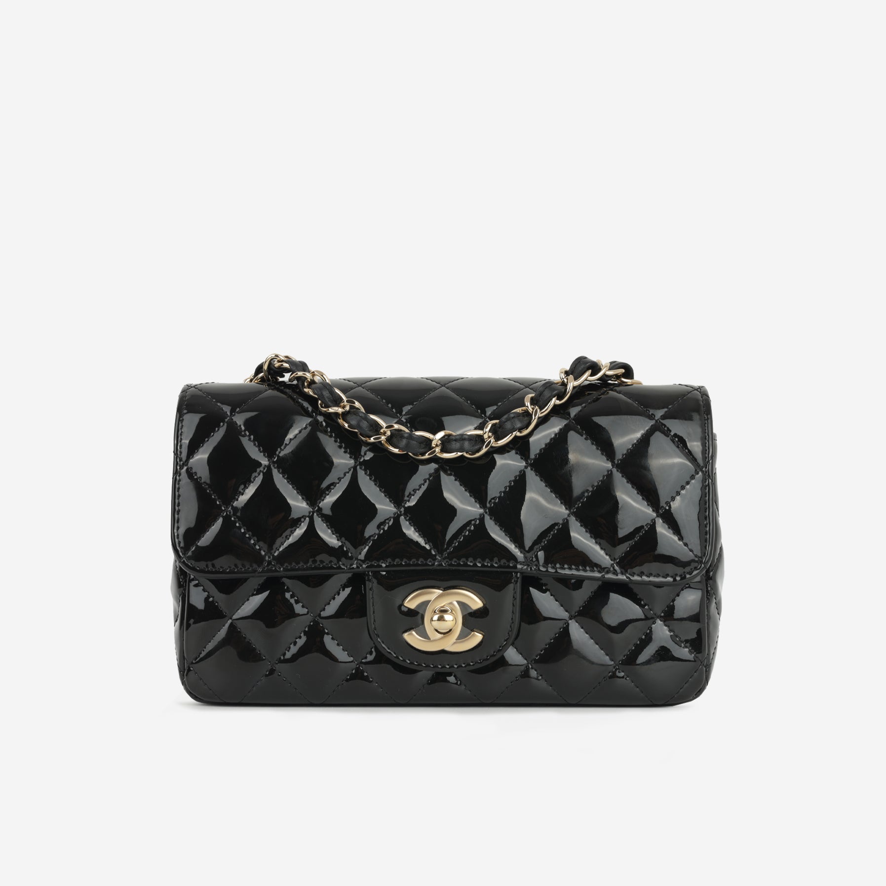 Chanel Mini Flap Rectangular - Black Patent GHW | Available Now – Bagista