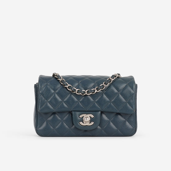 Chanel | Mini Rectangular | Dark Teal Caviar | Authentic Chanel | Pre ...