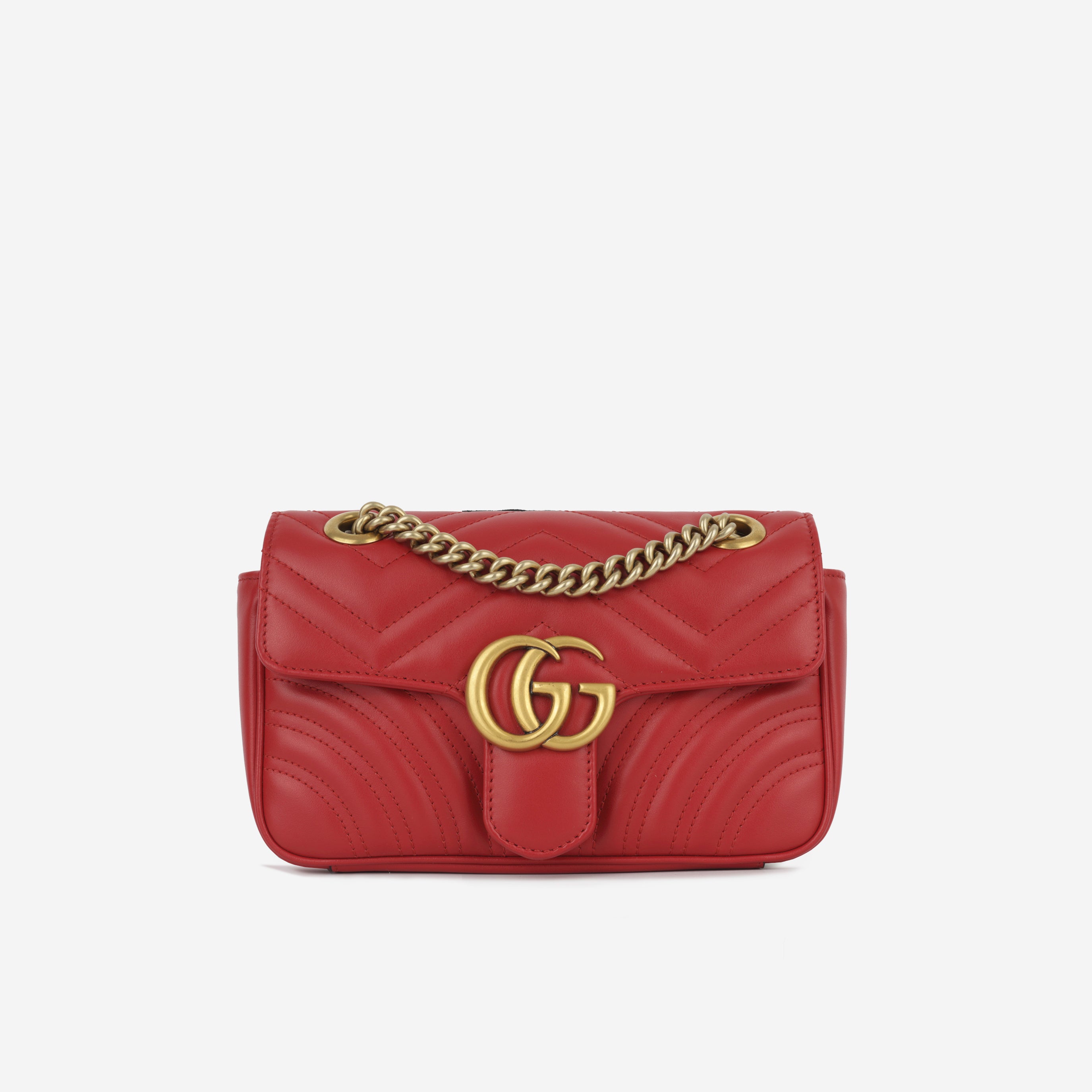 Gucci - Mini Marmont - Red Calfskin GHW - Unused – Bagista