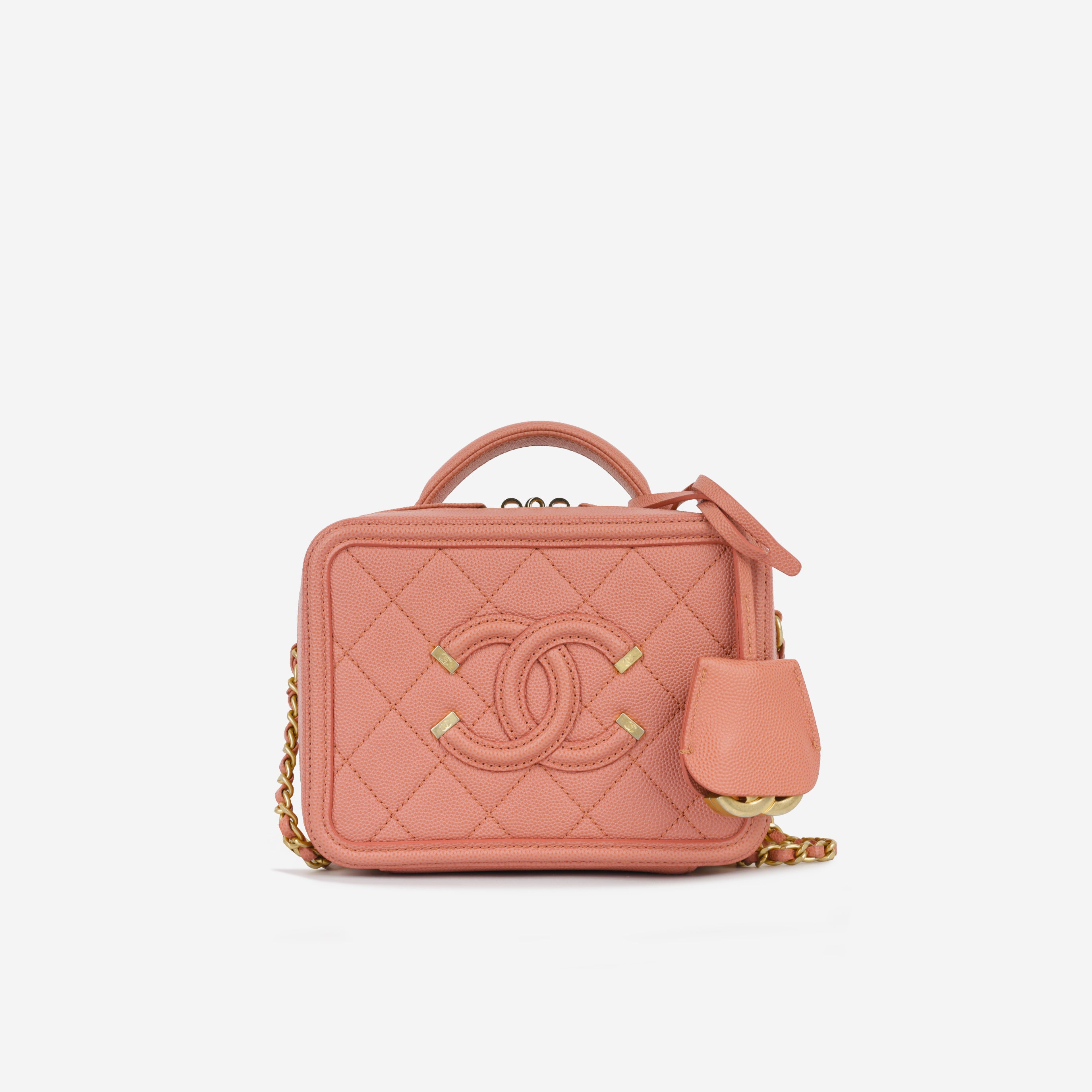 Chanel - Mini Filigree CC Vanity Case - Pink Caviar - 2019 – Bagista