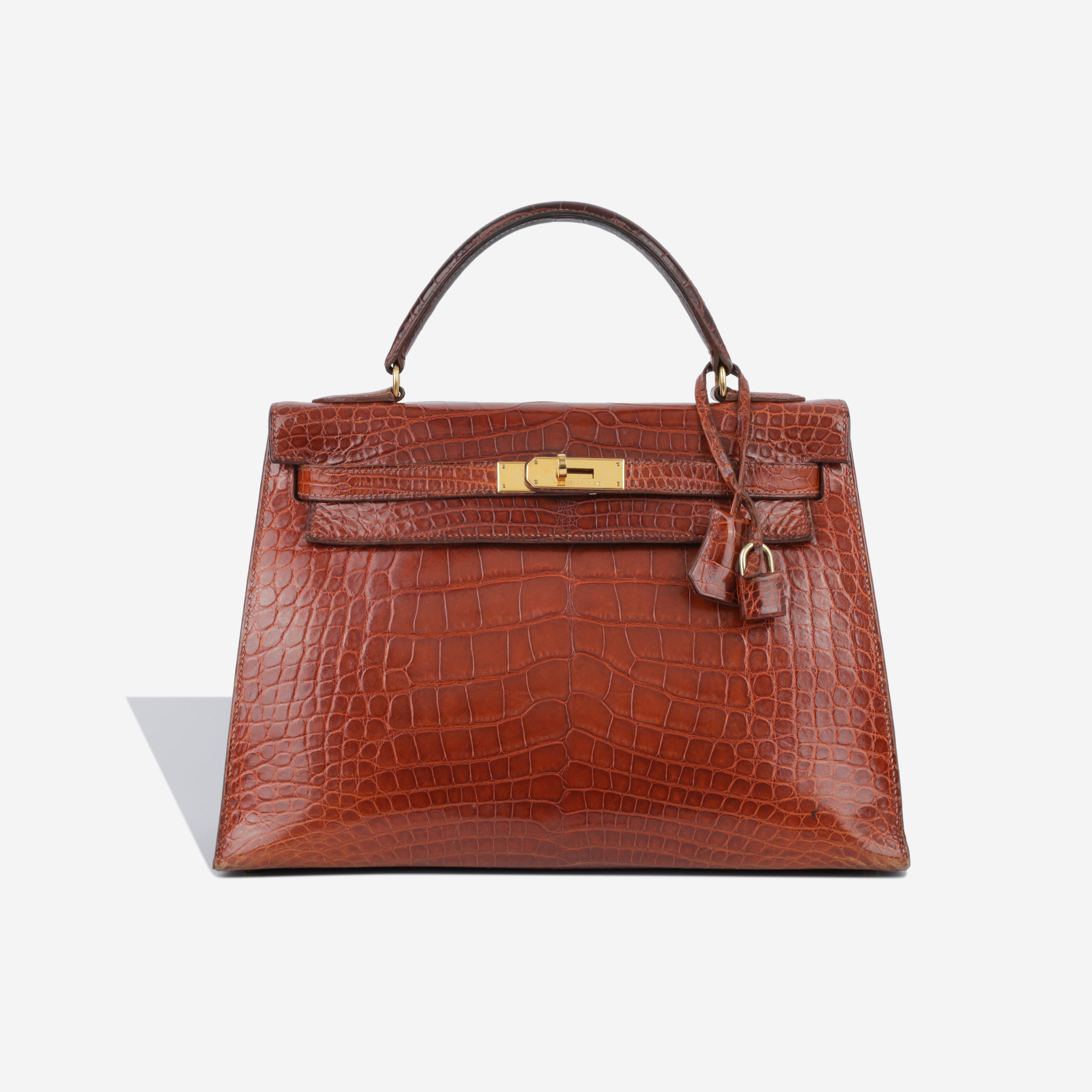 Hermès - Vintage Kelly 32 - Miel Shiny Crocodile - GHW - 1997 – Bagista