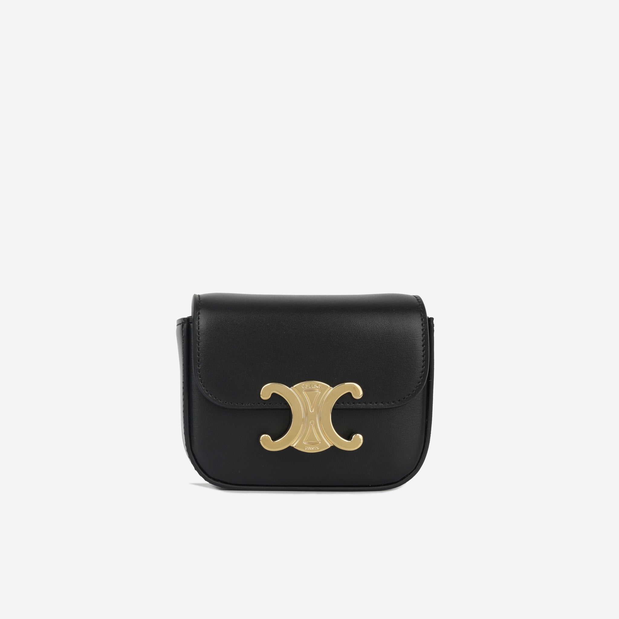 Celine - Mini Claude - Black Shiny Calfskin - GHW - Excellent Condition ...