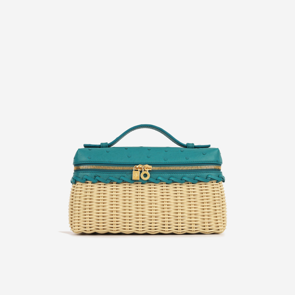 Loro Piana - Extra Pocket L19 - Wicker / Green Ostrich GHW - Immaculate ...