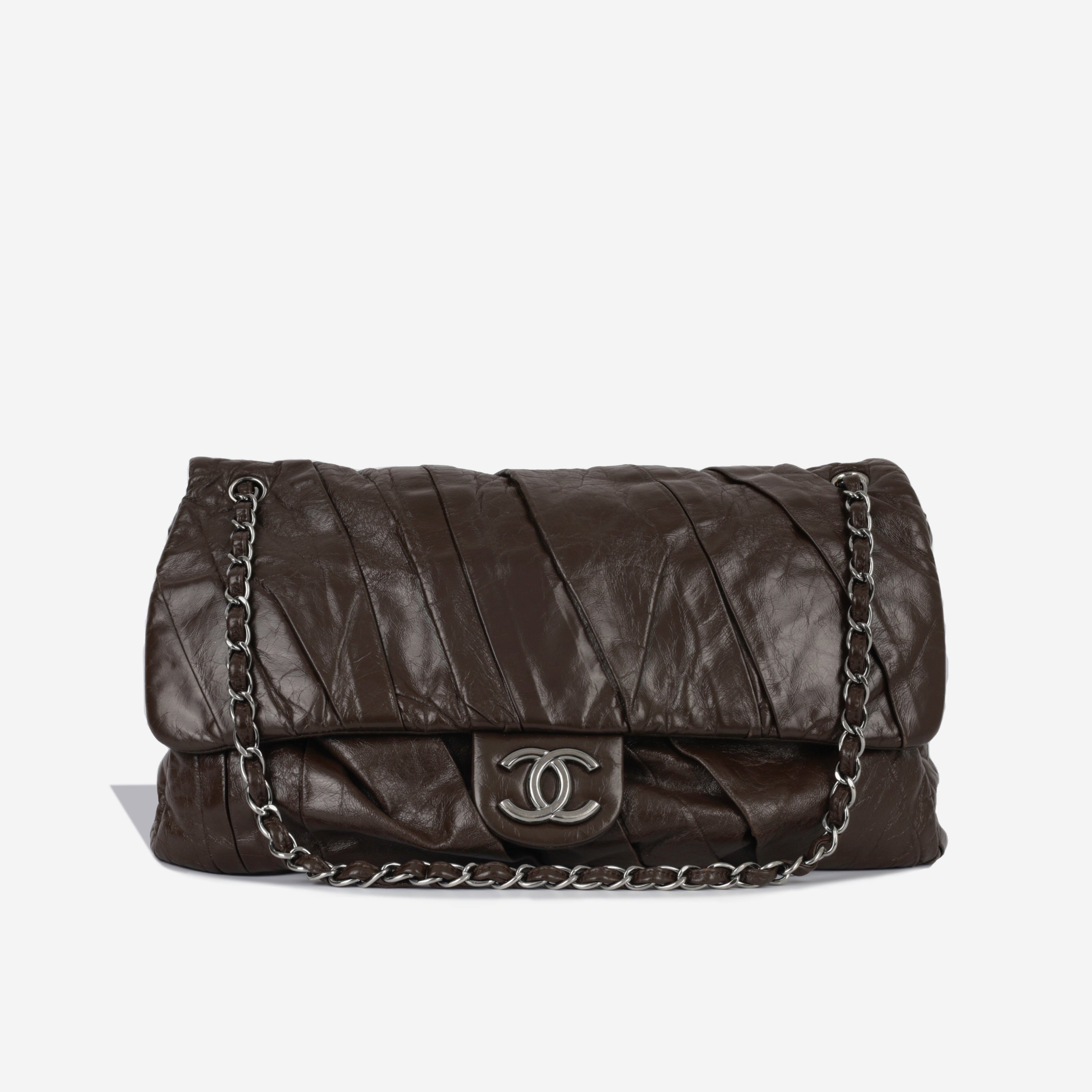 Chanel - Twisted Maxi Flap - Brown Glazed Calfskin - SHW – Bagista