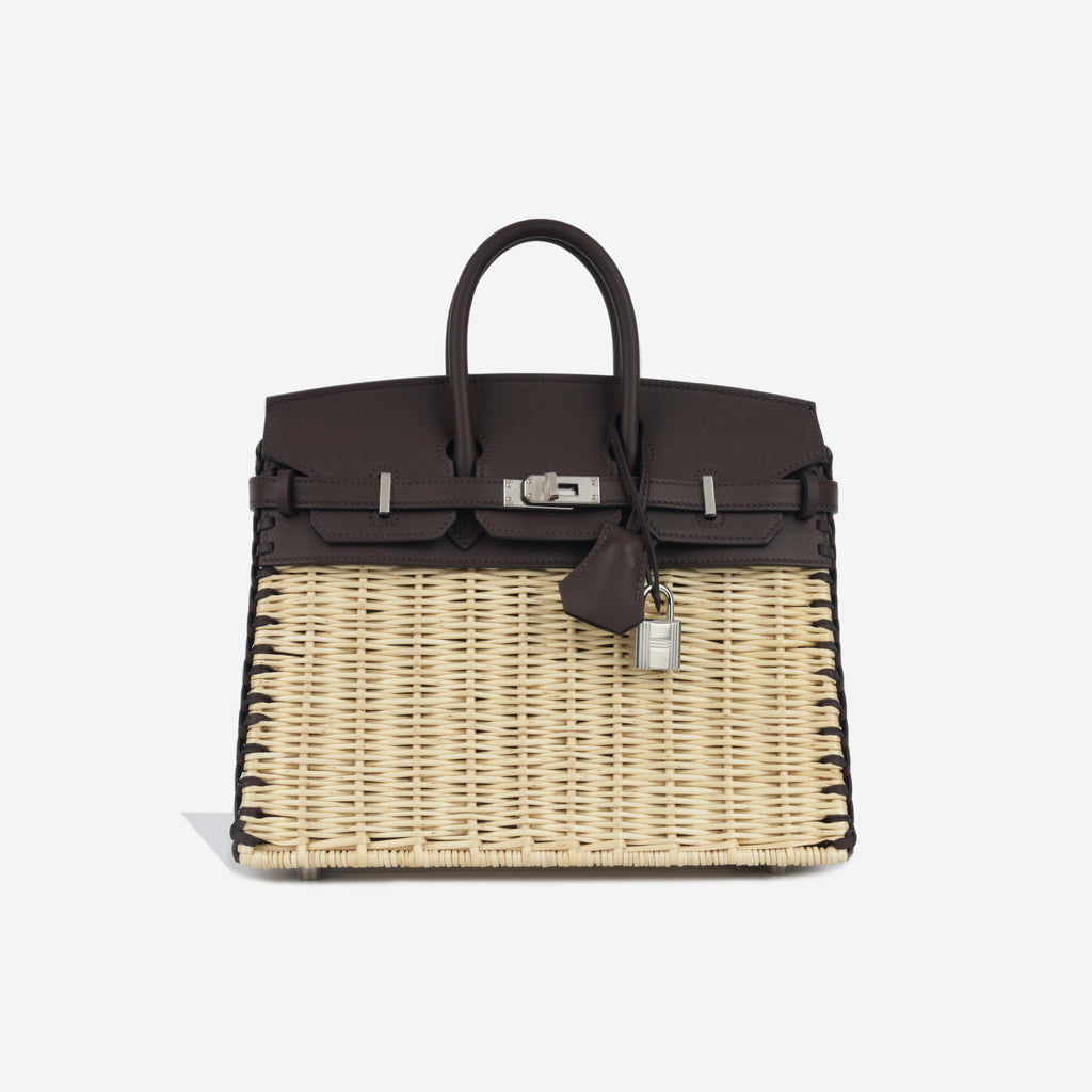 Hermès - Picnic Birkin 25 Osier Wicker & Rouge Swift - PHW - 2023 | Bagista