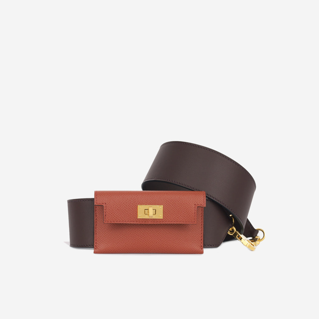 Hermès - Kelly Pocket Strap - Rouge Venitien / Rouge Sellier - GHW - 2022 | Bagista
