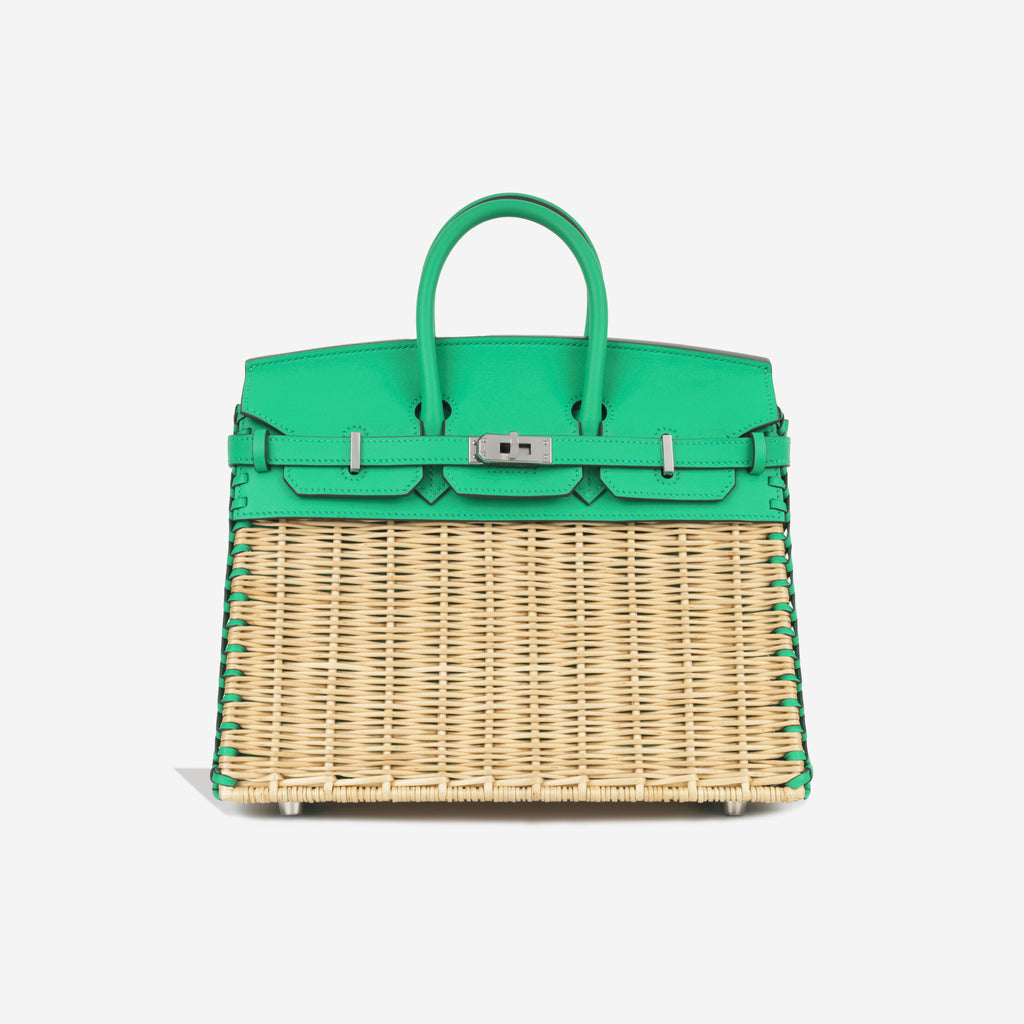 Hermès - Picnic Birkin 25 Osier Wicker & Menthe Swift - PHW - 2022 ...