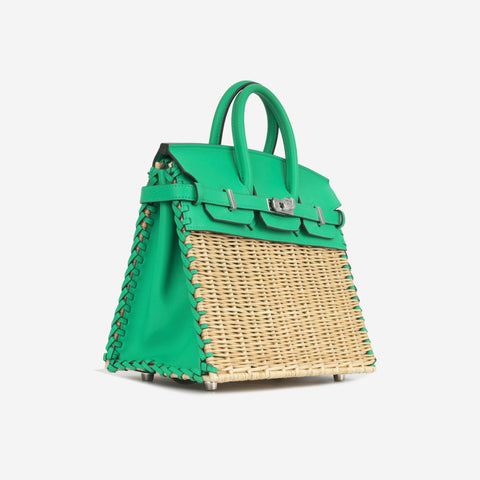 Hermès - Picnic Birkin 25 Osier Wicker & Menthe Swift - PHW - 2022 ...