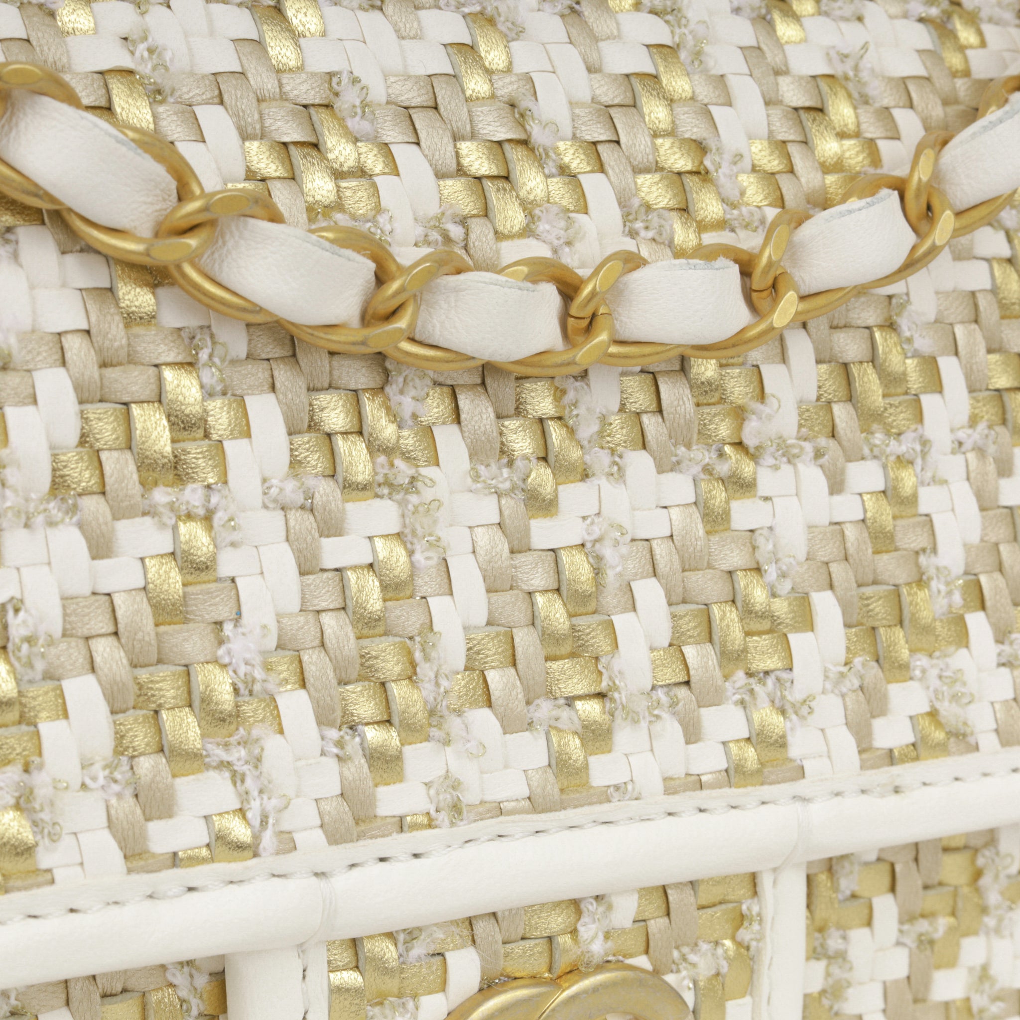 Chanel - Cruise Woven Flap - Gold/White Raffia - AGHW - Immaculate ...