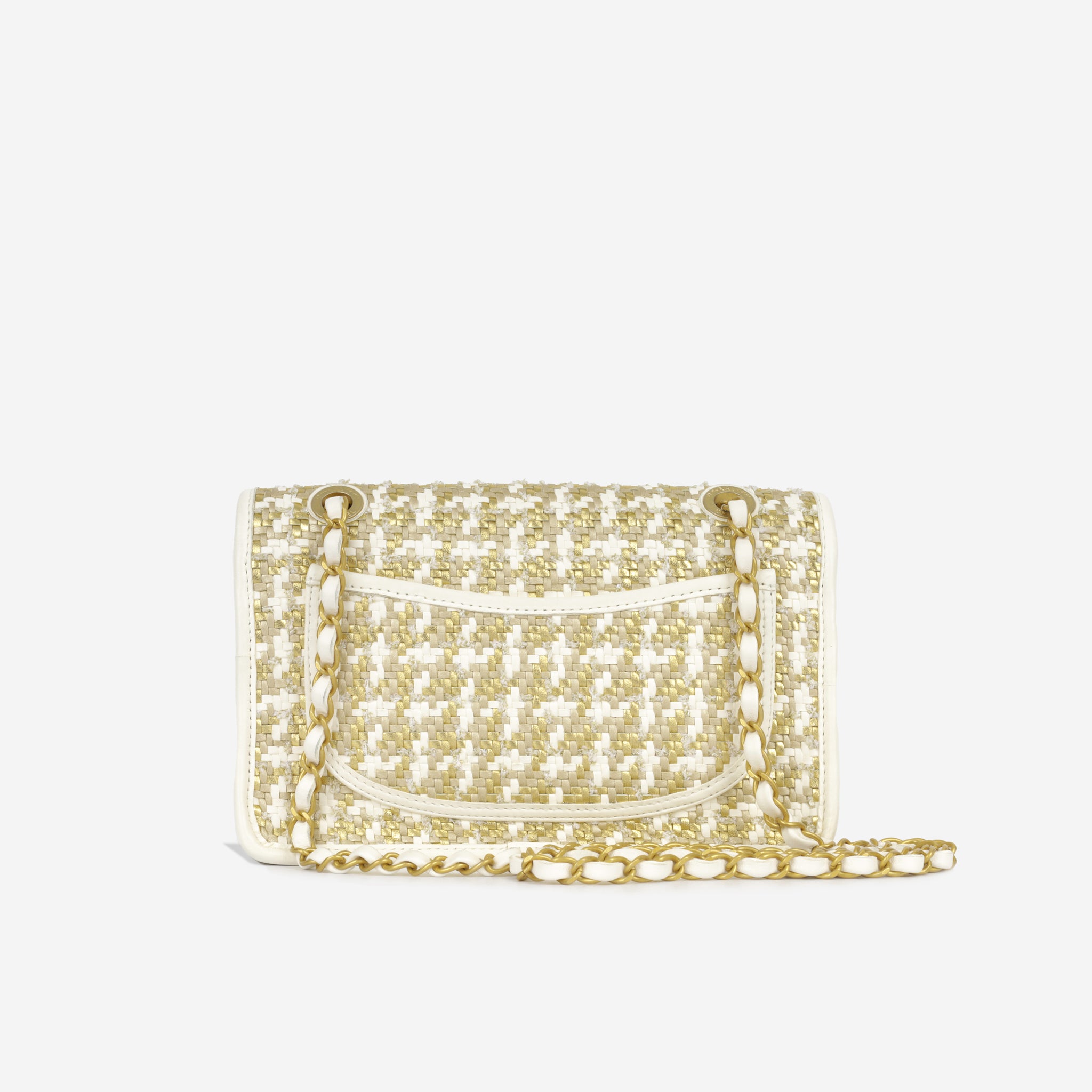 Chanel - Cruise Woven Flap - Gold/White Raffia - AGHW - Immaculate ...
