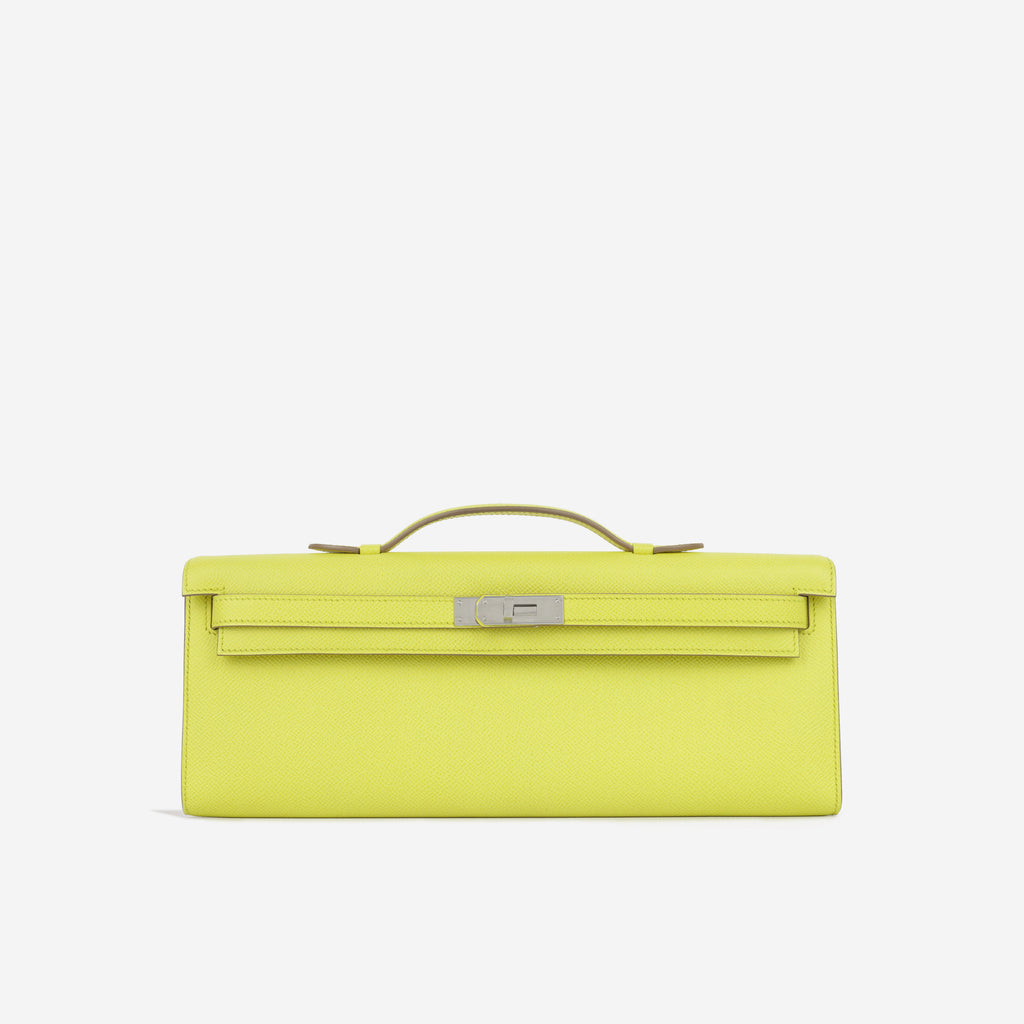 Hermès - Kelly Cut Clutch - Lime Epsom PHW - Immaculate | Bagista