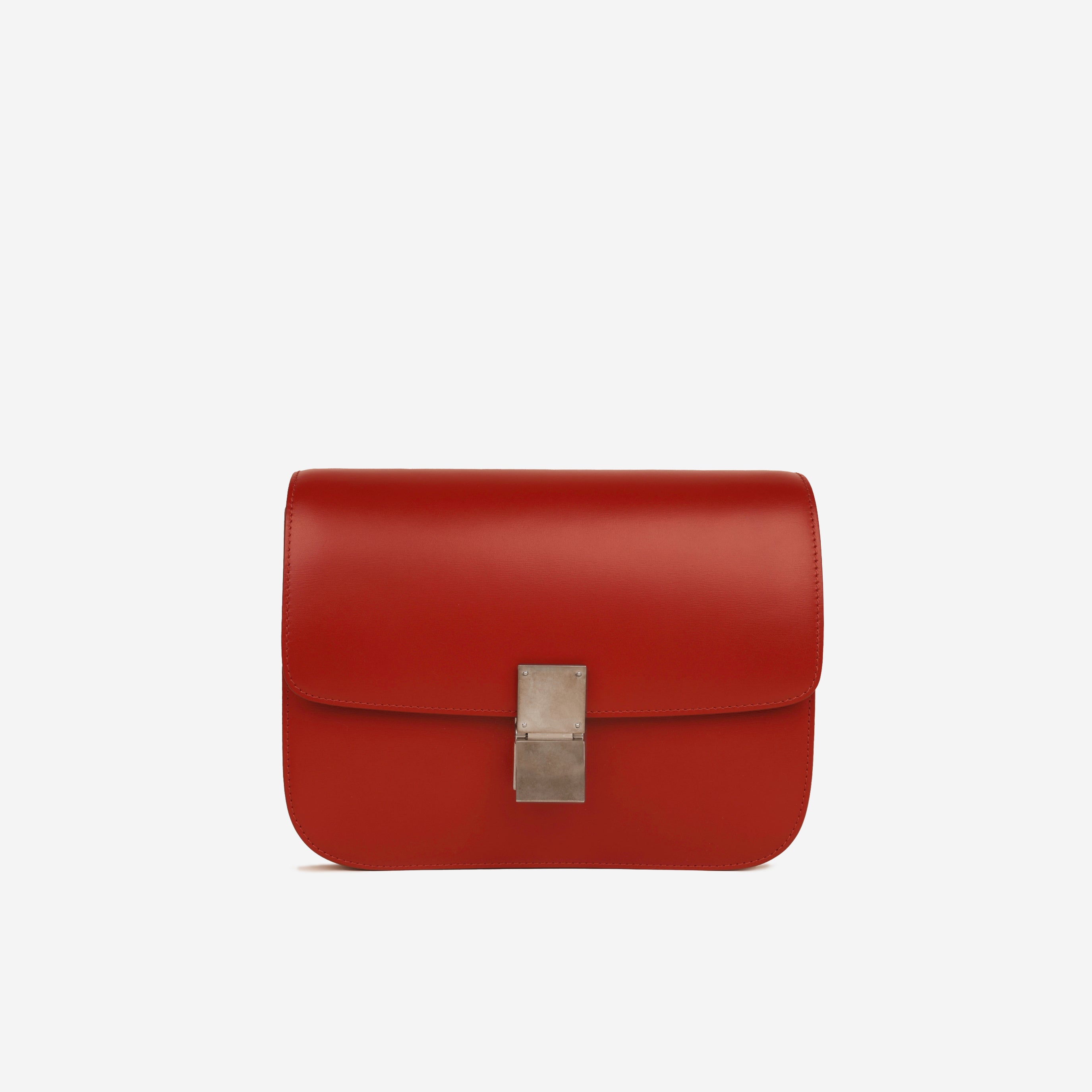 Celine - Medium Box Bag - Red Smooth Calfskin SHW - Unused – Bagista