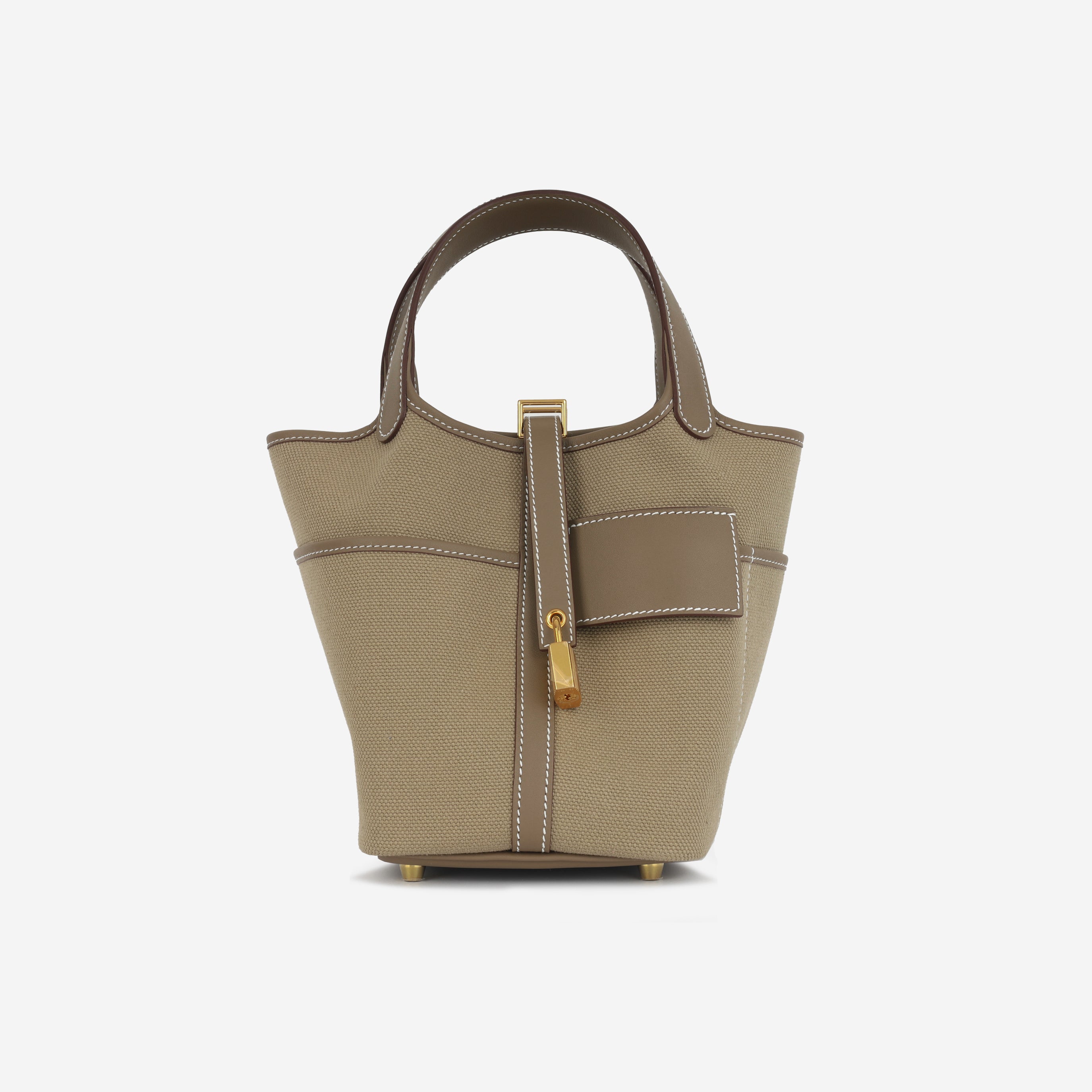 Hermès - Picotin 18 Cargo - Beige Marfa Toile Goeland / Etoupe Swift ...