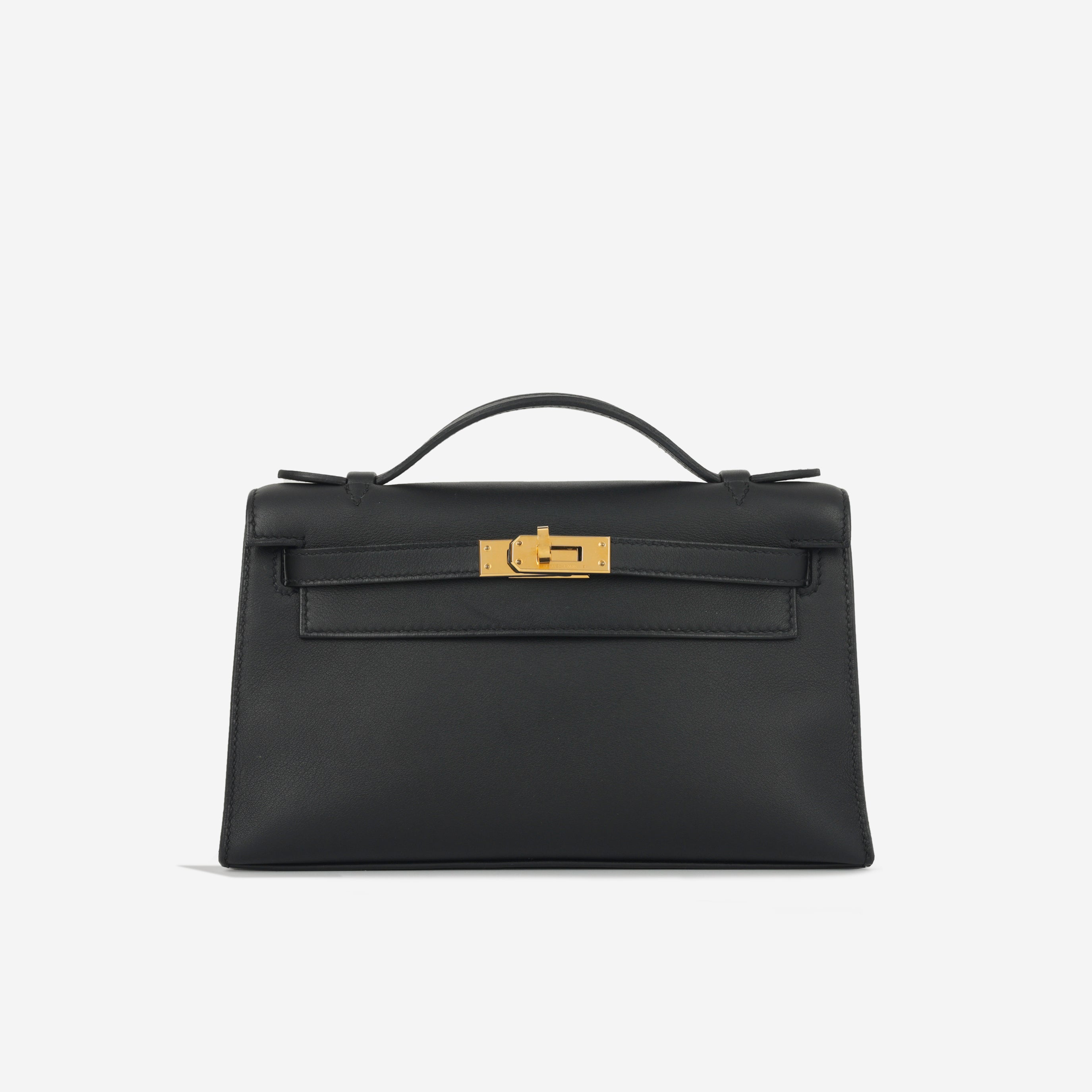 Hermès - Kelly Pochette - Noir Swift GHW - 2022 - Pre-Loved – Bagista