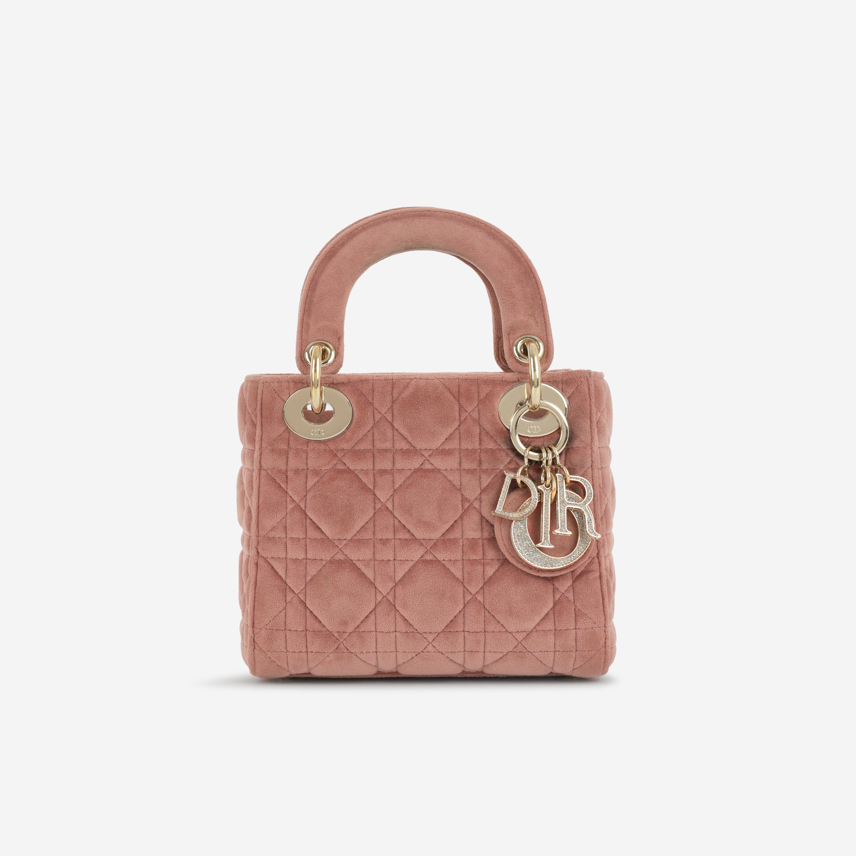 Dior - Mini Lady Dior - Rose Pink Velvet CGHW - 2019 - Pre-Loved – Bagista
