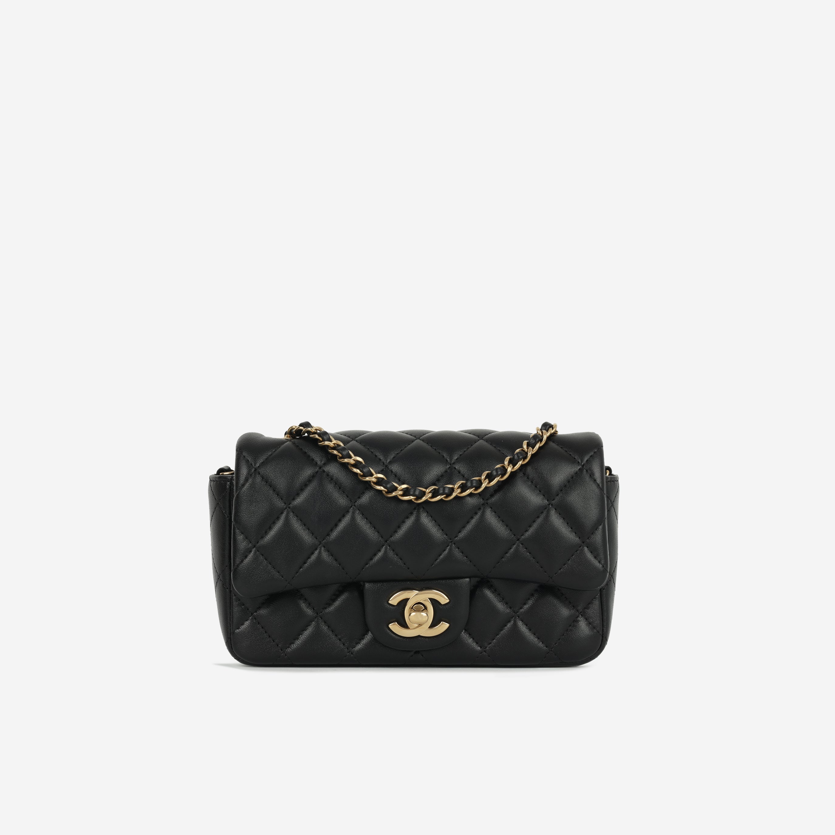 Chanel - Slim Mini Rectangular - Black Quilted Lambskin CGHW - Pre ...
