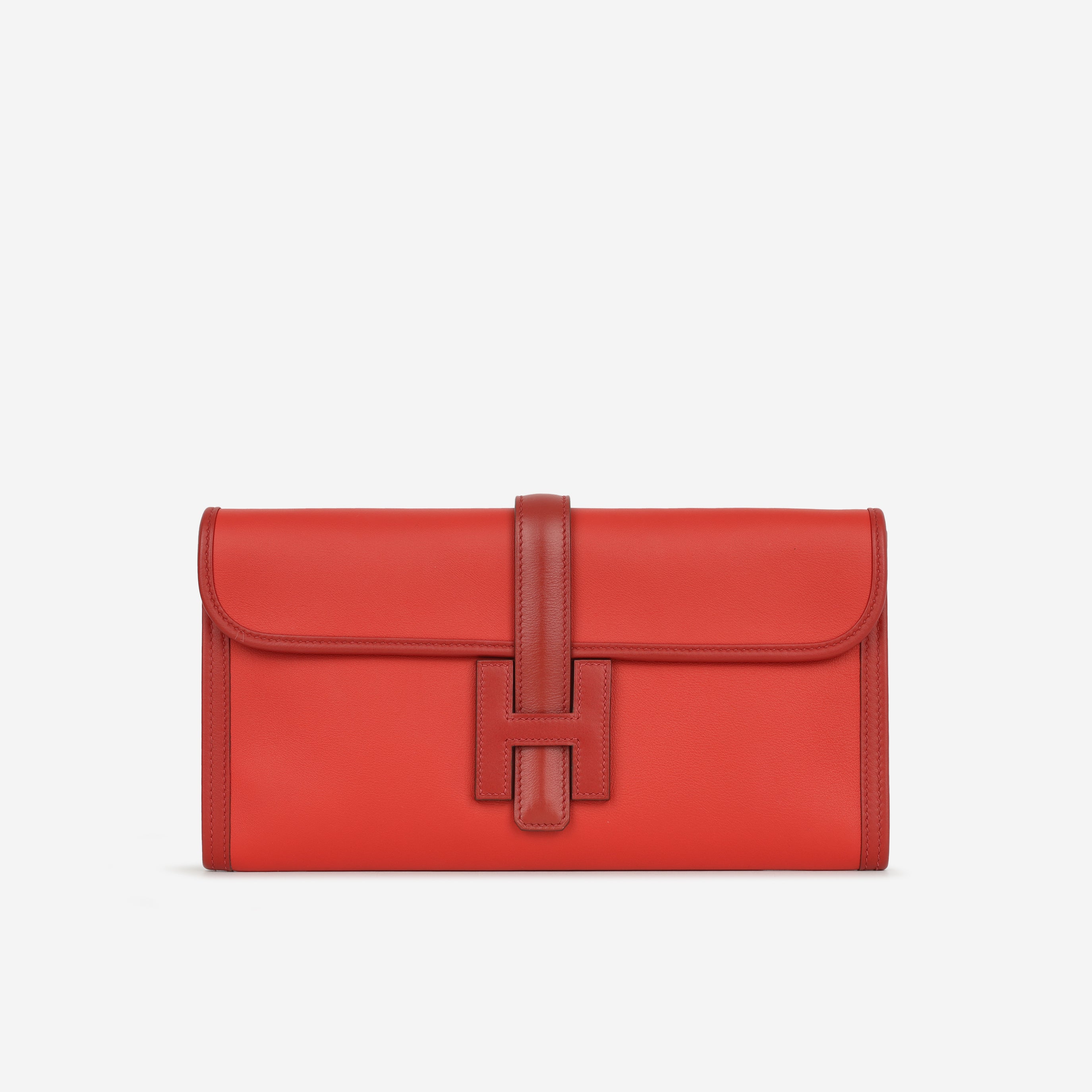 Hermès - Jige Clutch 29 - Vermillion / Rouge Vif Swift Leather - 2020 ...