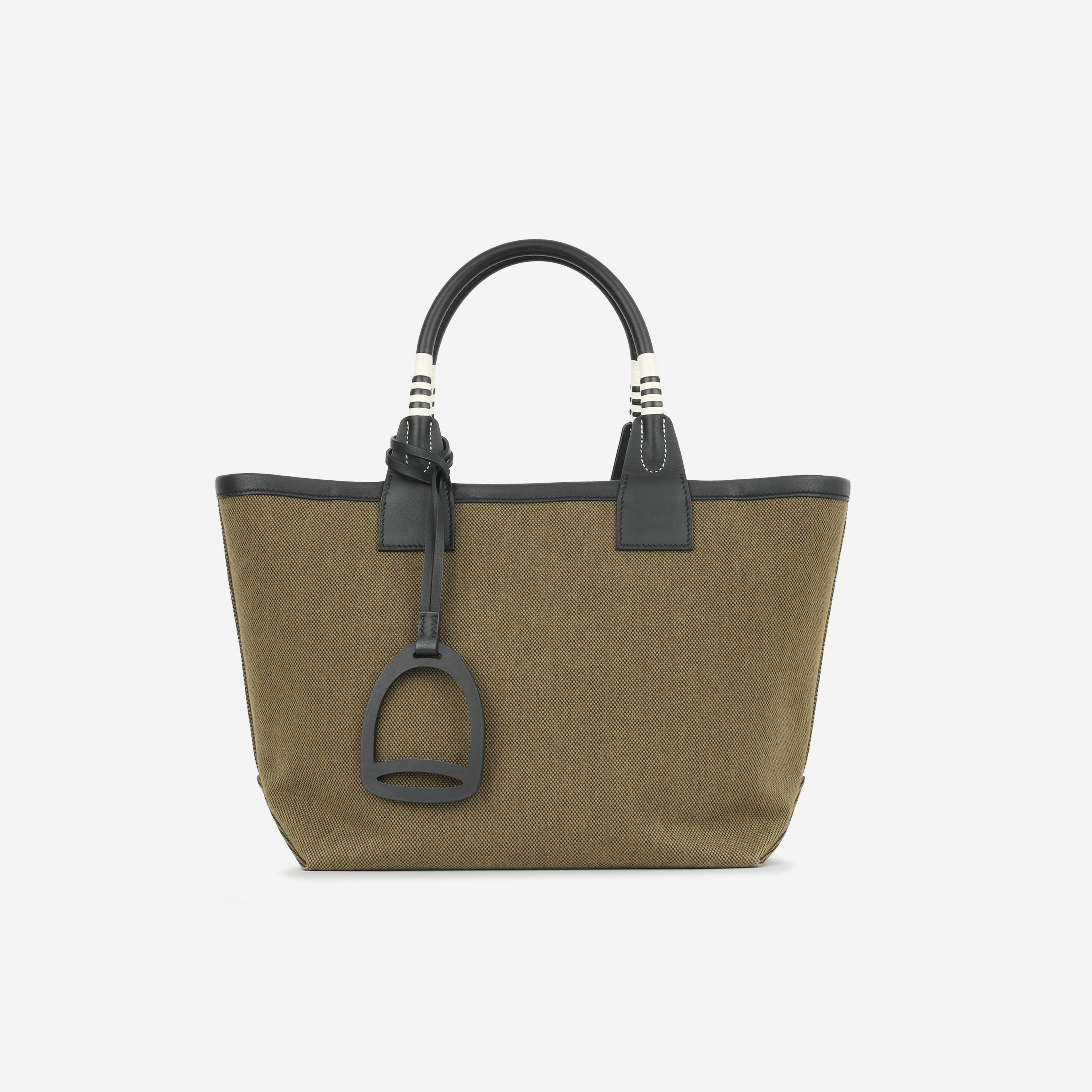 Hermès Steeple 28 Bag - Militare Canvas / Noir Swift – Bagista