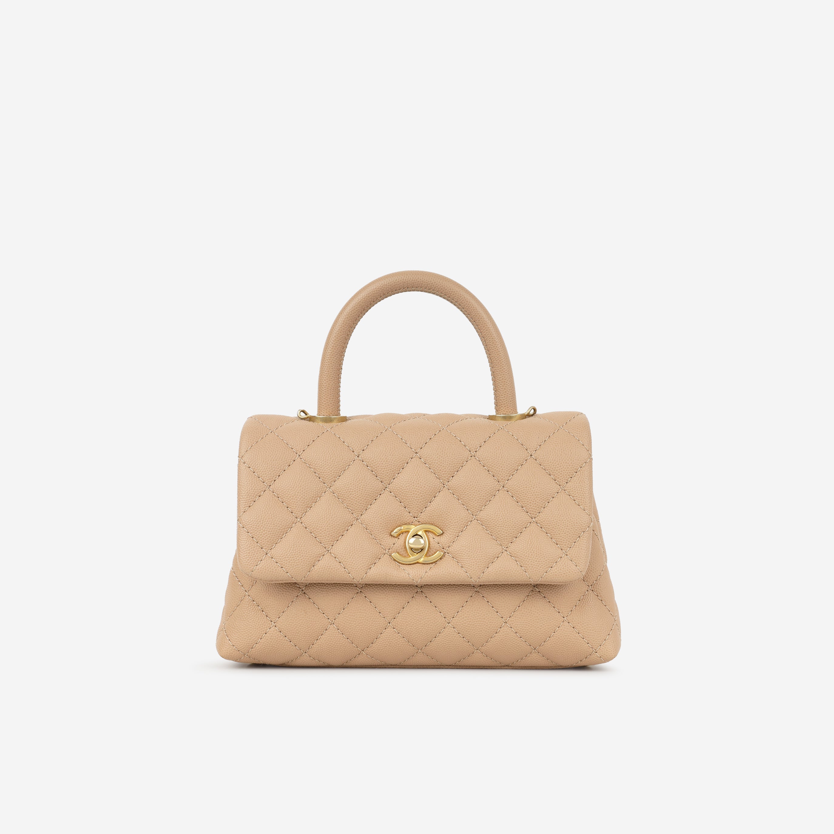 Chanel Small Coco Handle Bag - Caramel Caviar AGHW – Bagista