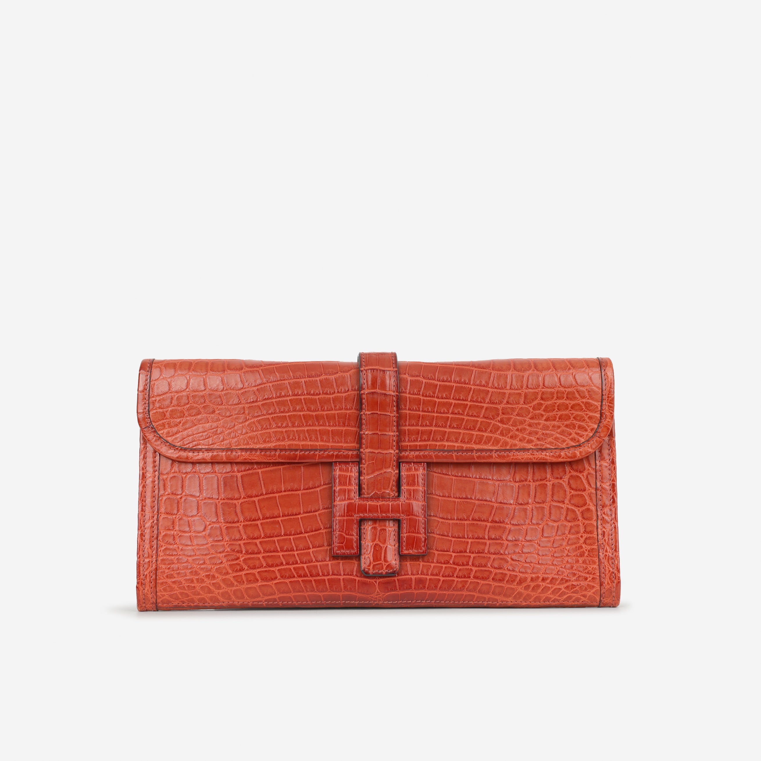 Hermès Jige Clutch 29 – Rouge H Shiny Crocodile | Authentic Luxury ...
