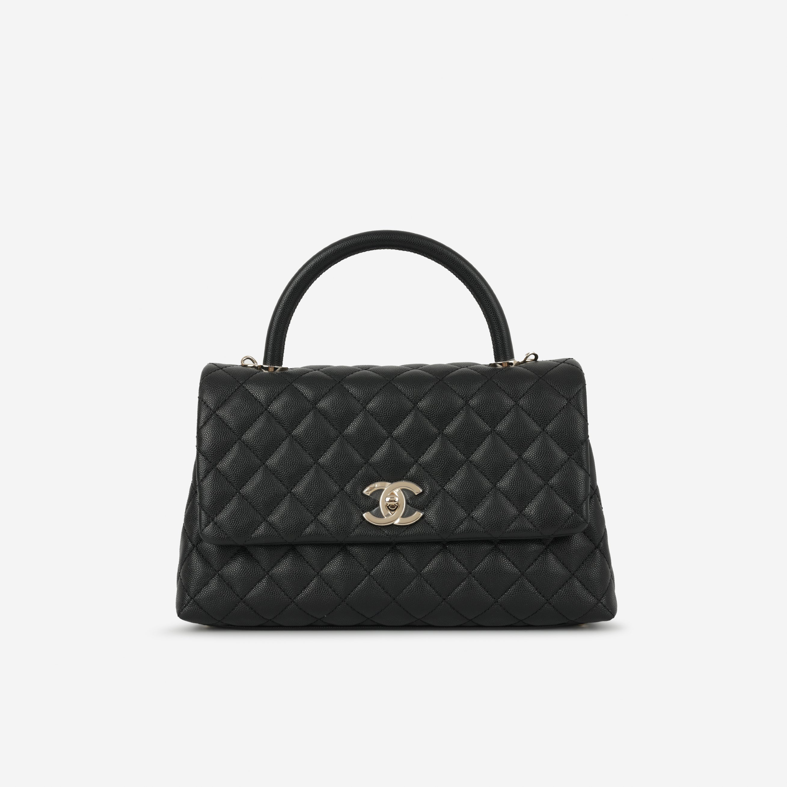 Chanel Medium Coco Handle Black Caviar | Champagne Gold | Bagista