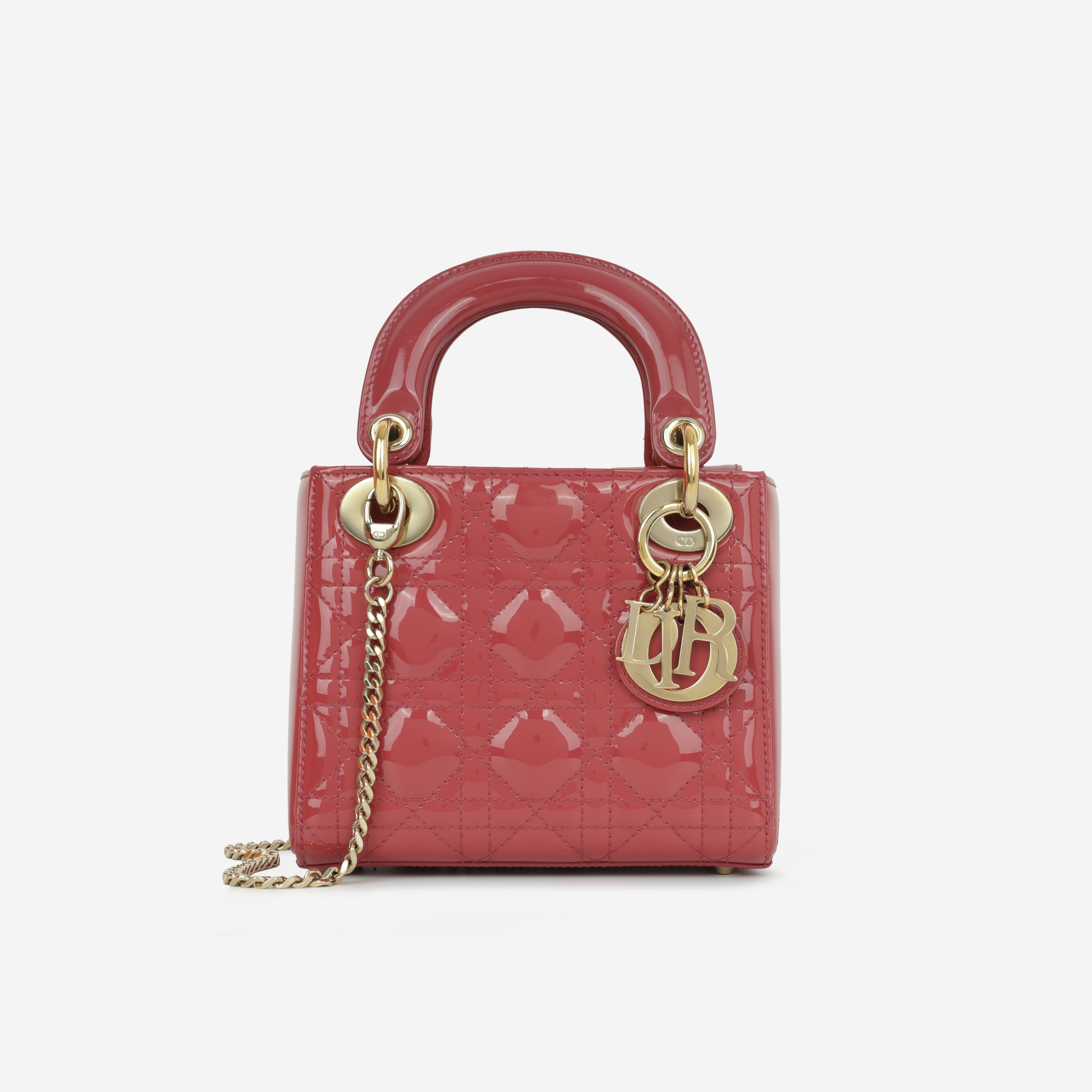 Dior Mini Lady Dior Rose Pink Patent | Pre-Loved & Available Now – Bagista