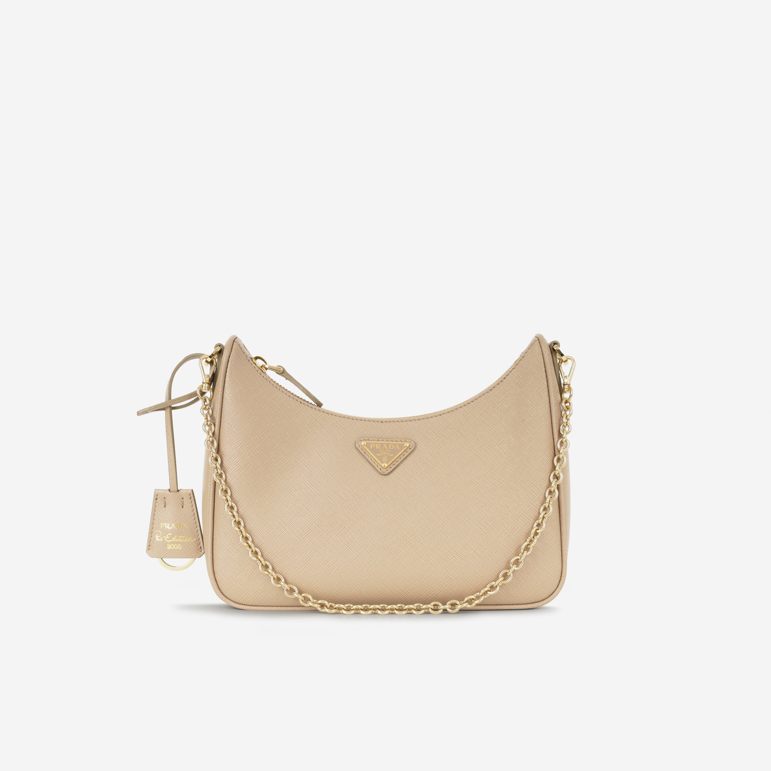 Prada Re-Edition 2005 - Cameo Beige Saffiano | Gold Hardware – Bagista