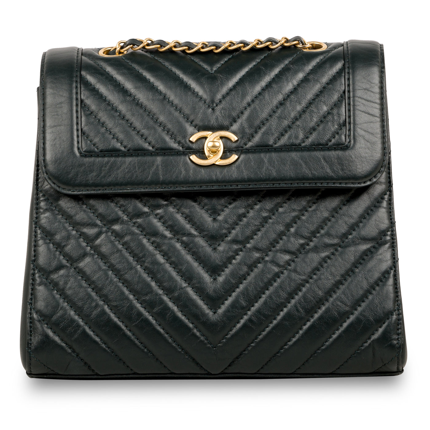 Chanel - Chevron Framed Backpack - Green – Bagista