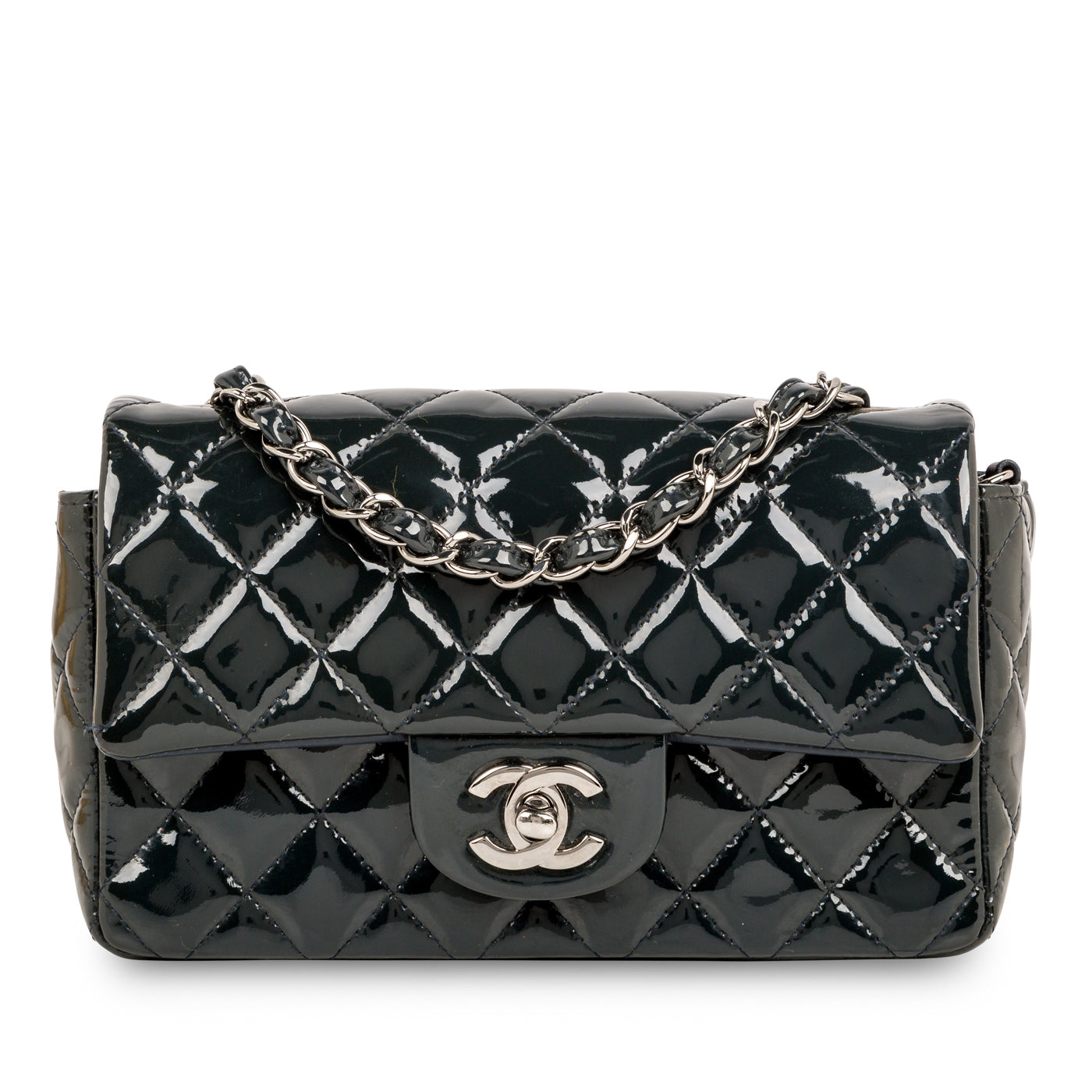 Chanel - Classic Flap Bag - Mini Rectangular - Deep Green Patent - SHW ...