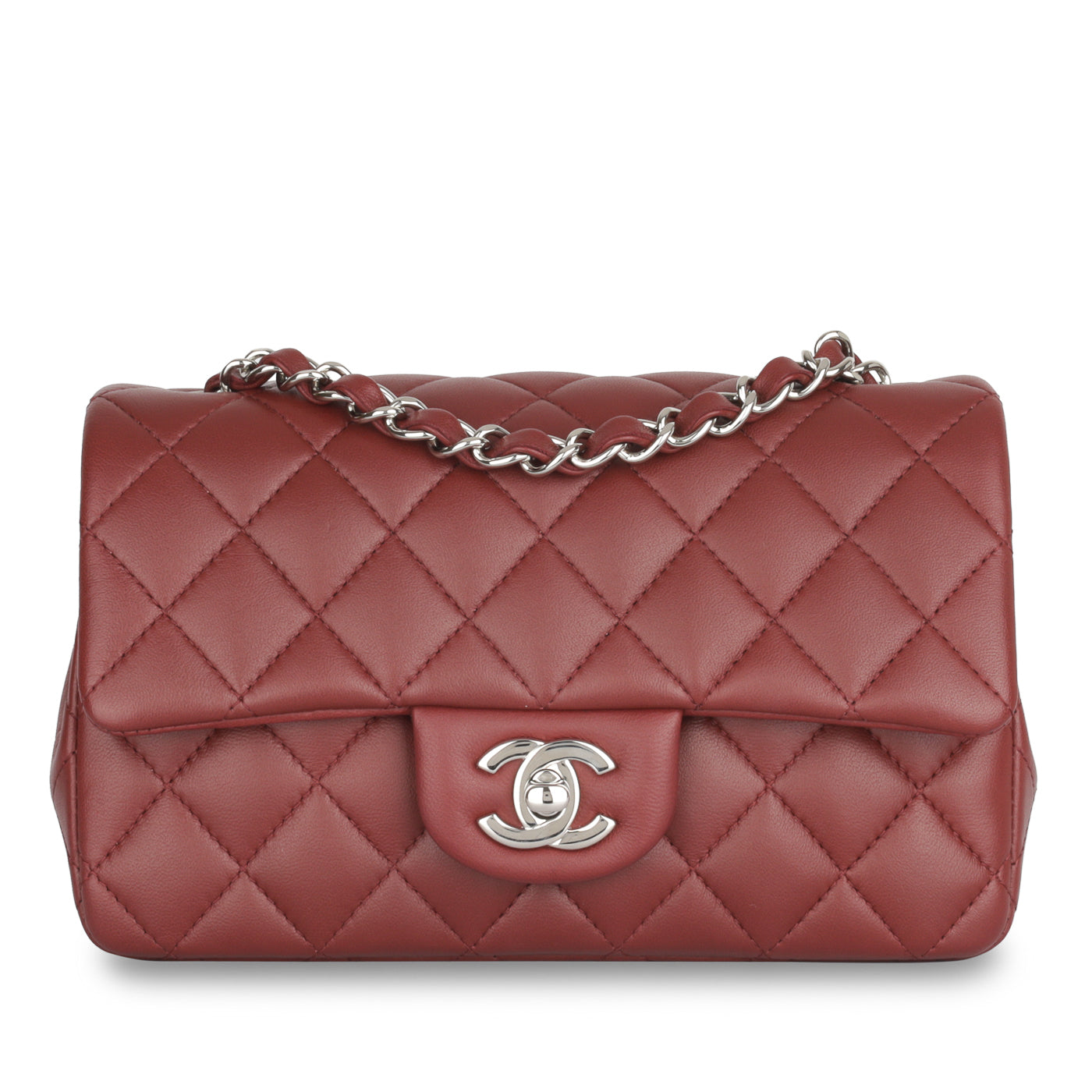 Chanel - Classic Flap Bag - Mini Rectangular - Brick Red Lambskin - SHW ...
