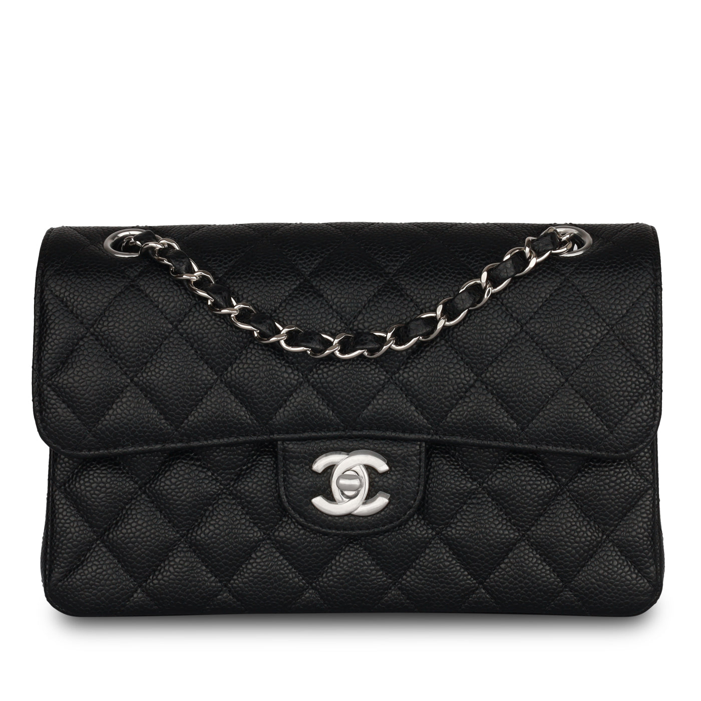 Chanel - Small Classic Flap Bag - Black Caviar SHW - Pre Loved | Bagista