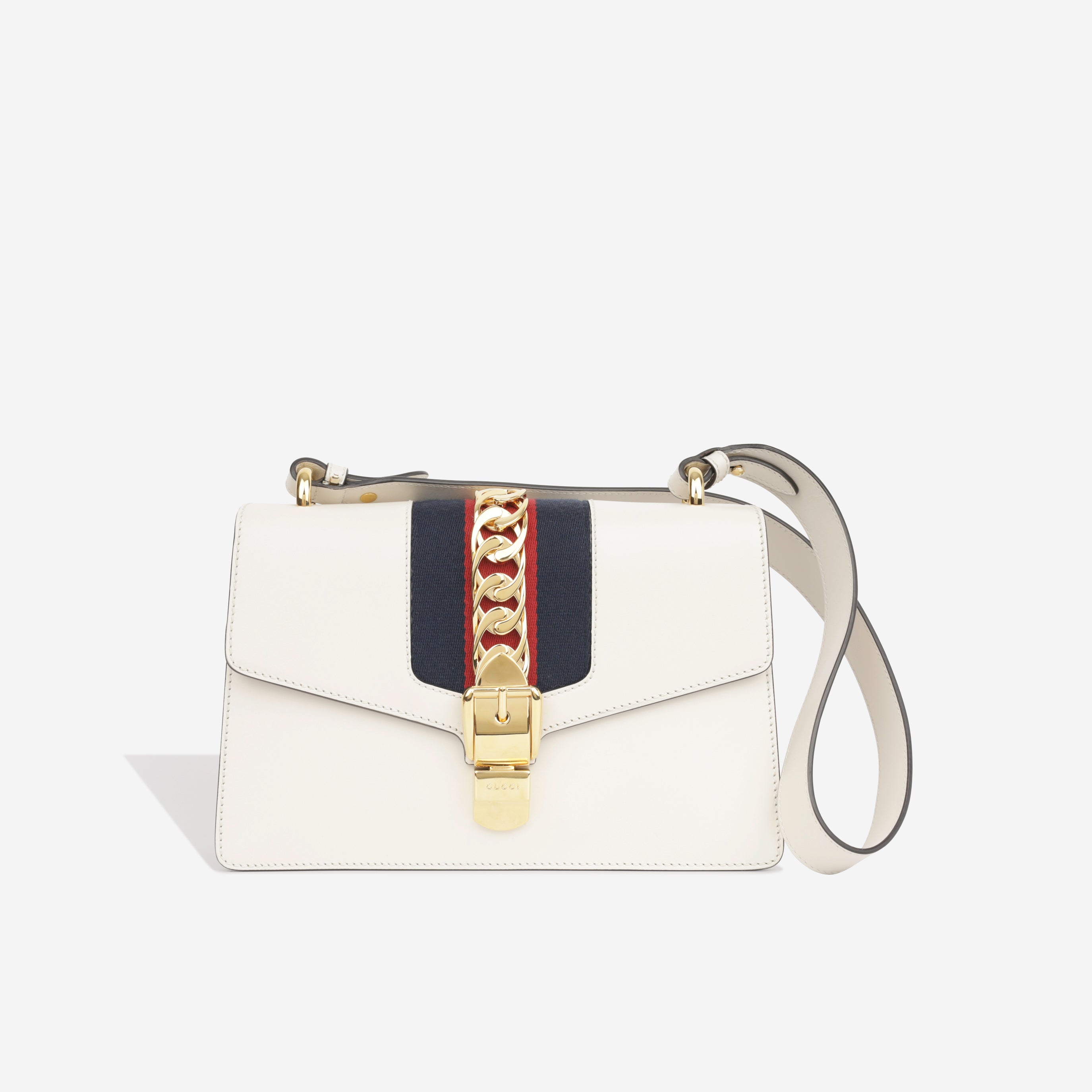 Gucci - Medium Sylvie Bag - White Calfskin GHW - Pre Loved – Bagista