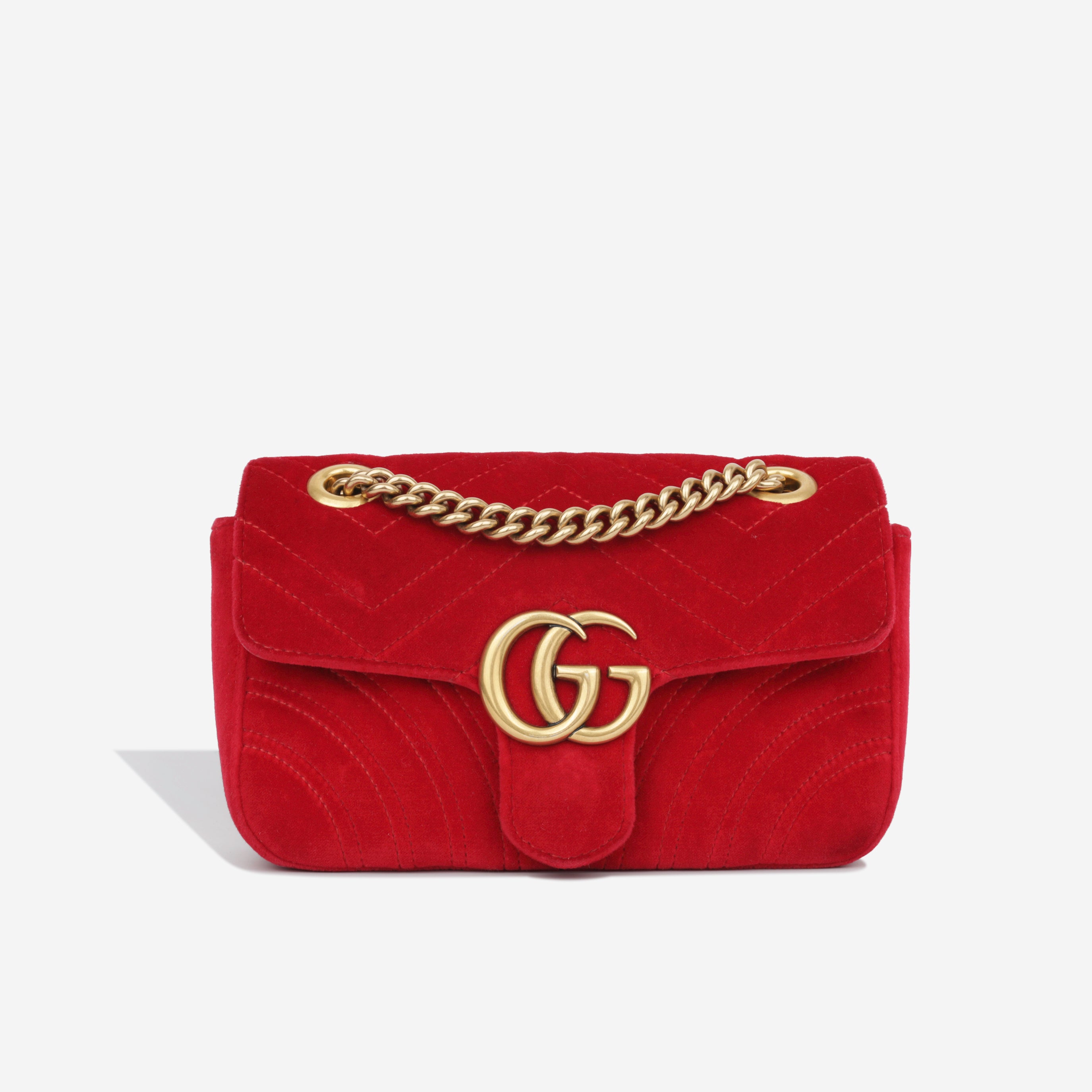 Gucci - Mini Marmont - Red Velvet - GHW - Pre Loved – Bagista