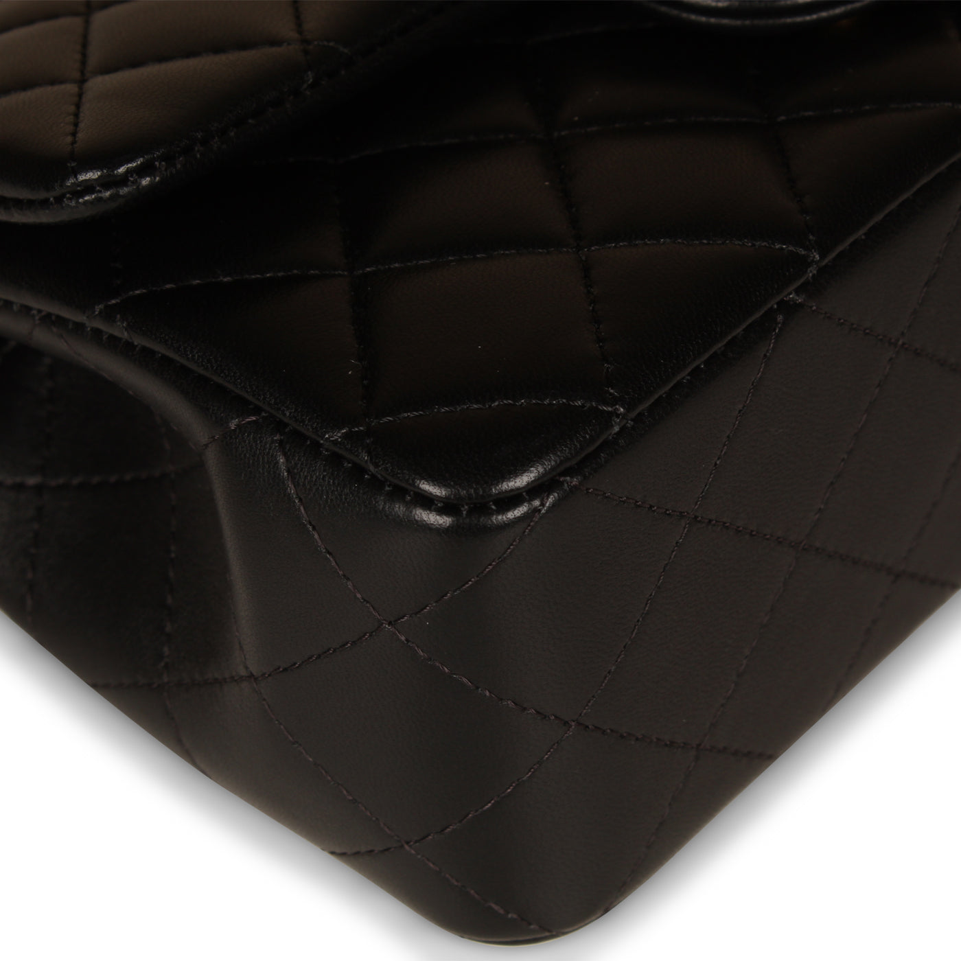 Chanel - Mini Top Handle Classic Flap Bag - Black Lambskin - Pre-Loved ...