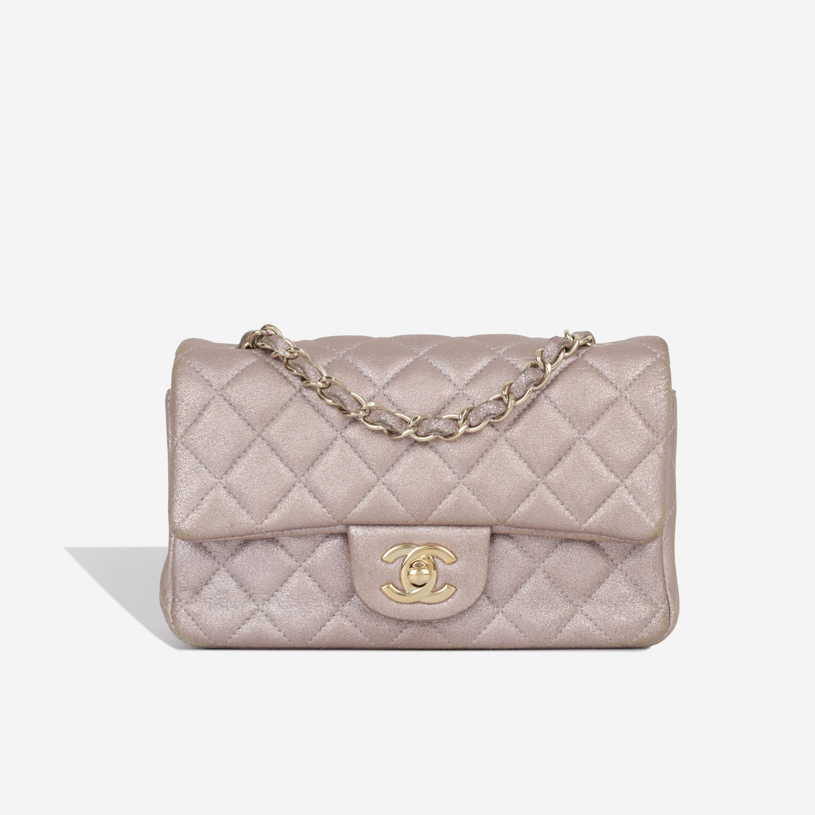 Chanel - Classic Flap Bag - Mini Rectangular - Pink Glitter - CGHW ...